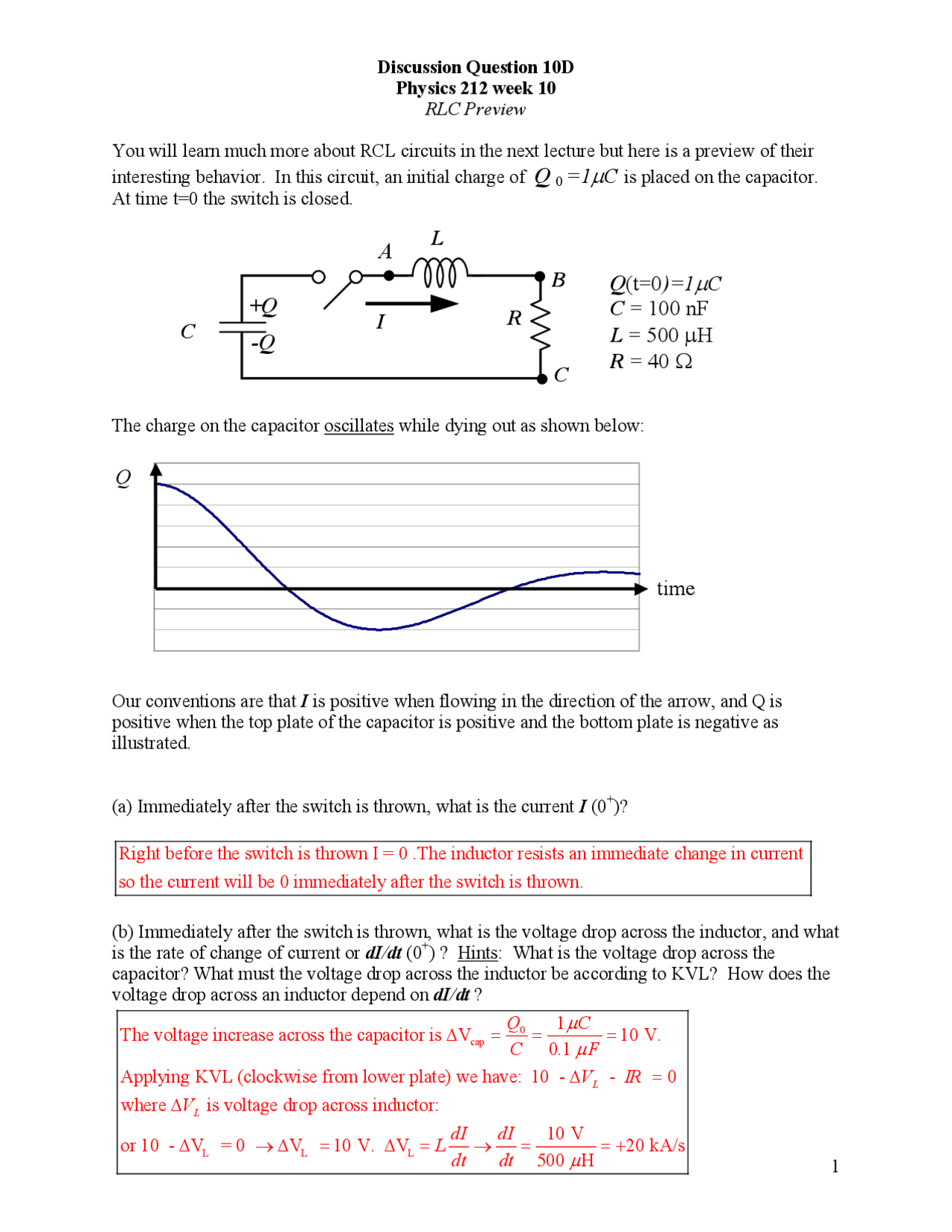 5 Solved Questions On Resistance Capacitor Circuit Phys 212 Docsity