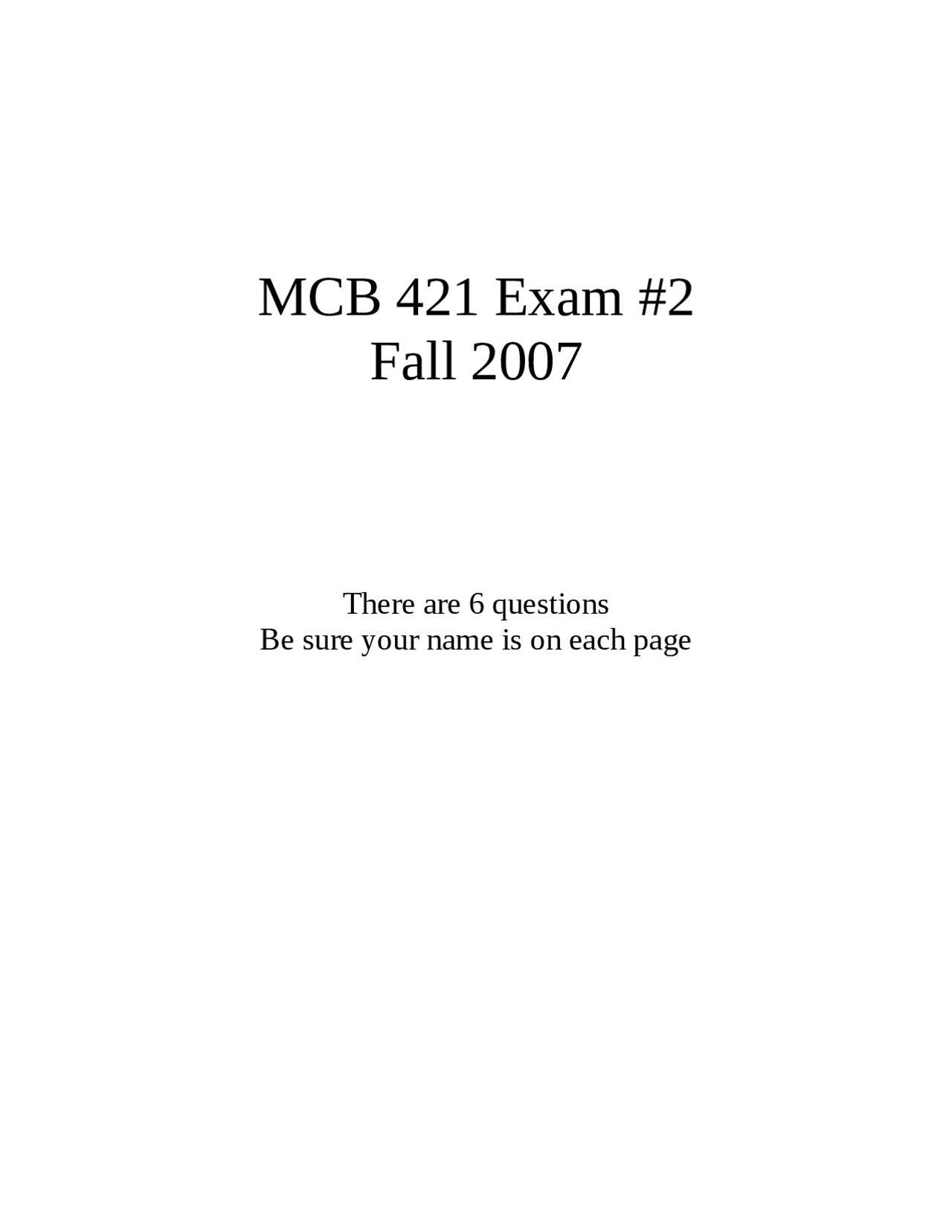 Exam 2 Questions Microbial Genetics Mcb 421 Docsity