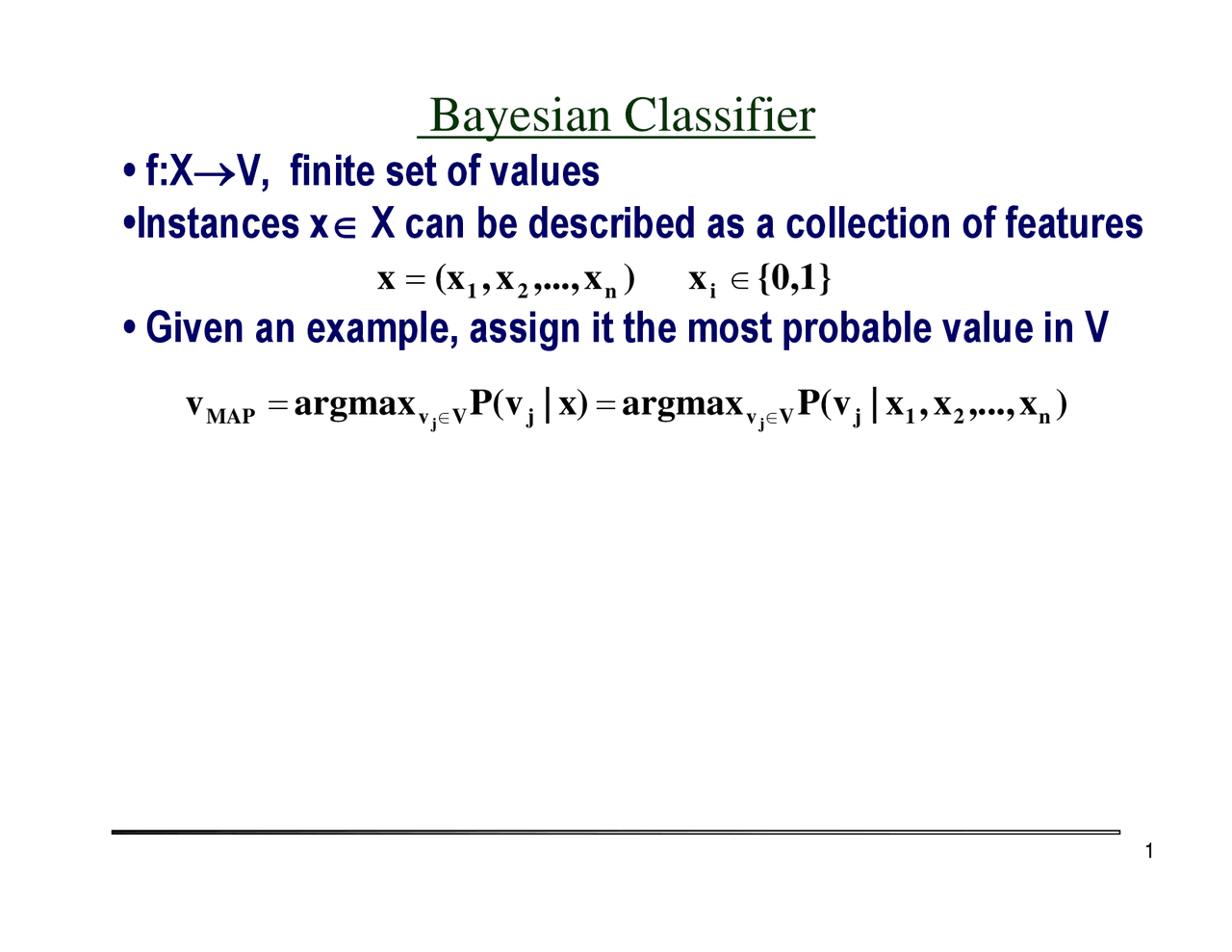 Notes on Bayesian Classifier - Machine Learning | CS 446 - Docsity