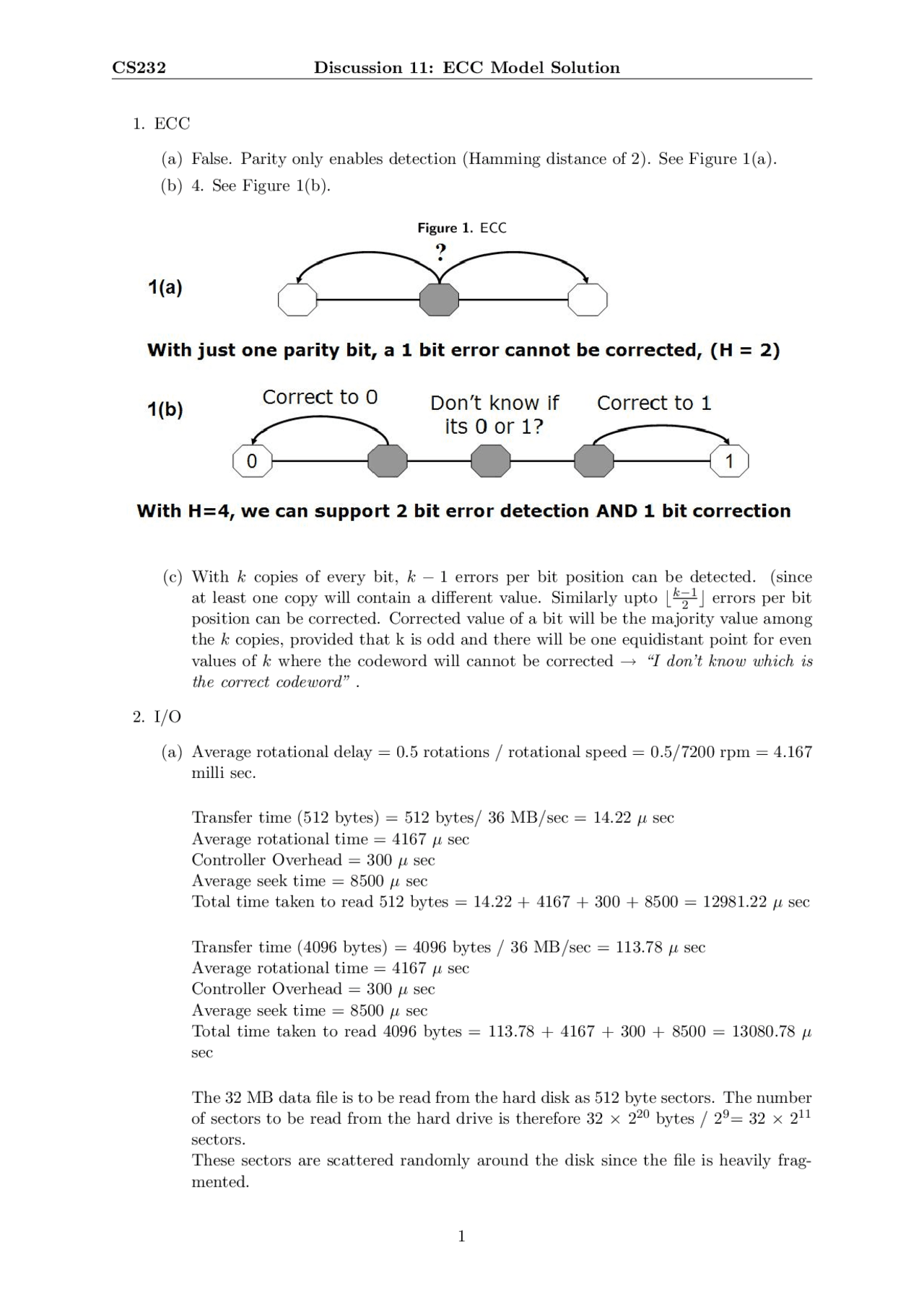 Discussion 11 Model Solution Computer Architecture Ii Cs 232 Docsity