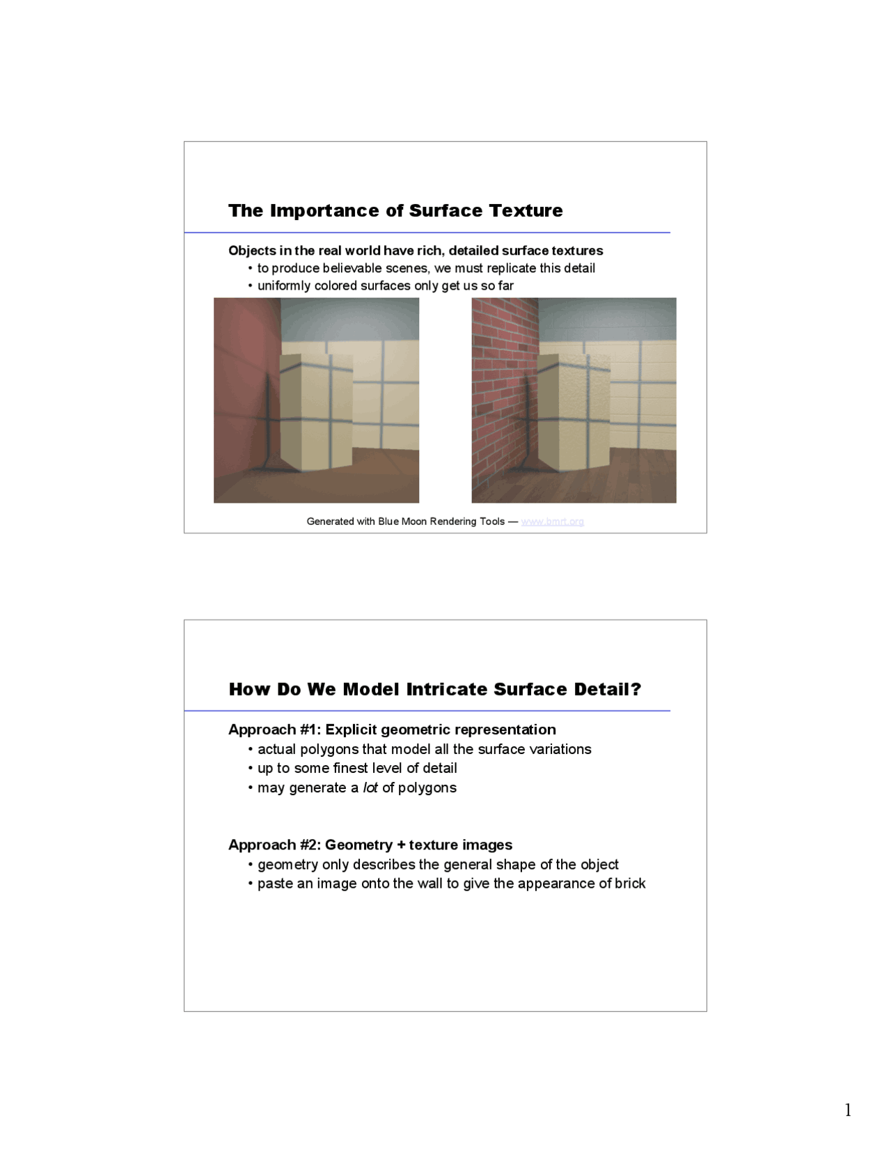 The Importance Of Surface Texture Lecture Slides Cs 418 Docsity