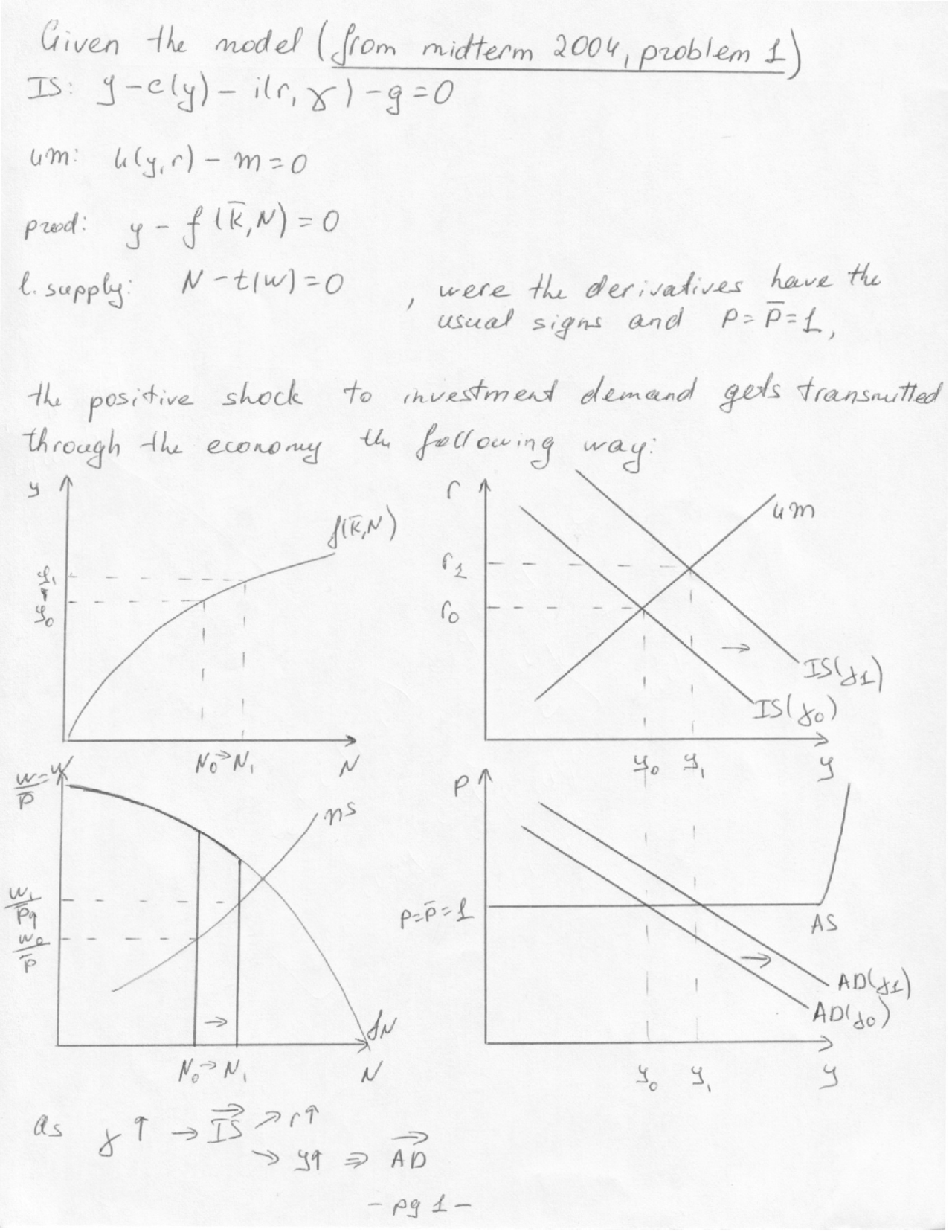 Solved Problem On Advanced Macroeconomic Theory I Midterm Exam Econ 720 Docsity