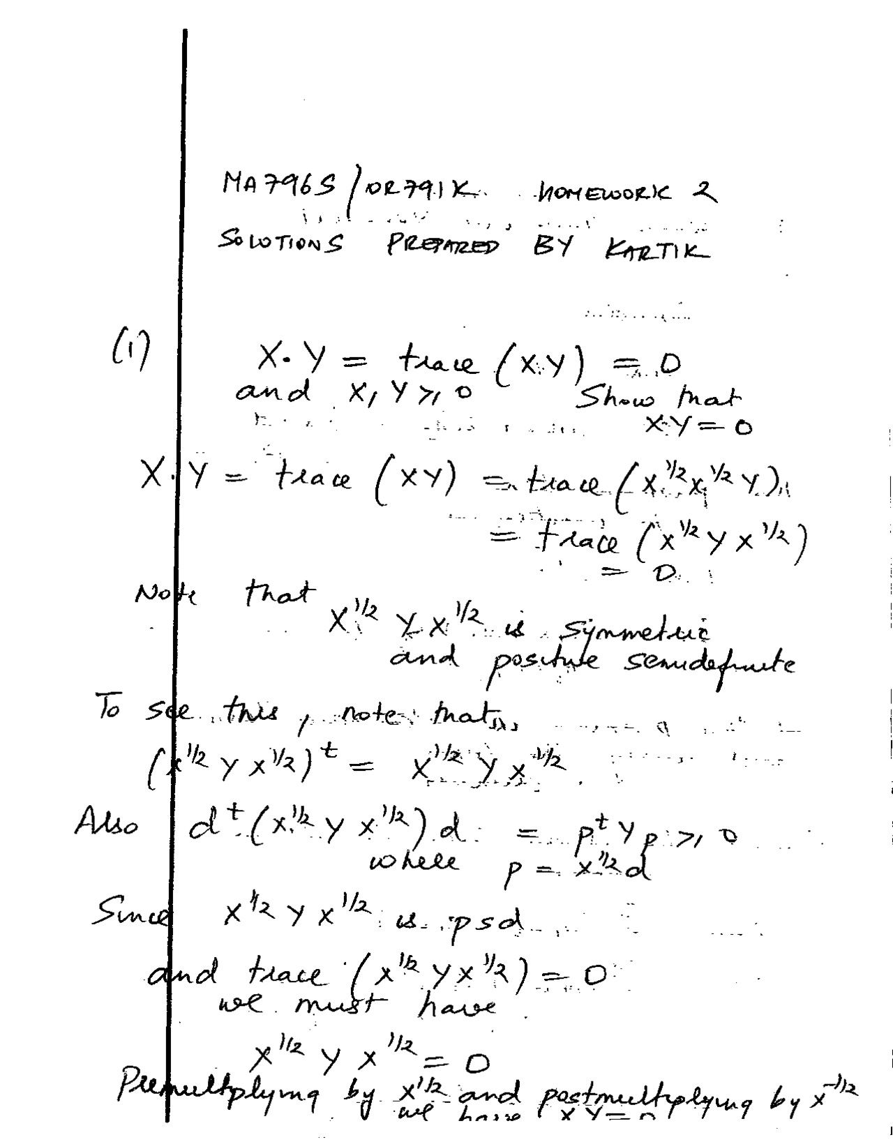 Homework 2 Solutions For Convex Programming And Interior Point Methods