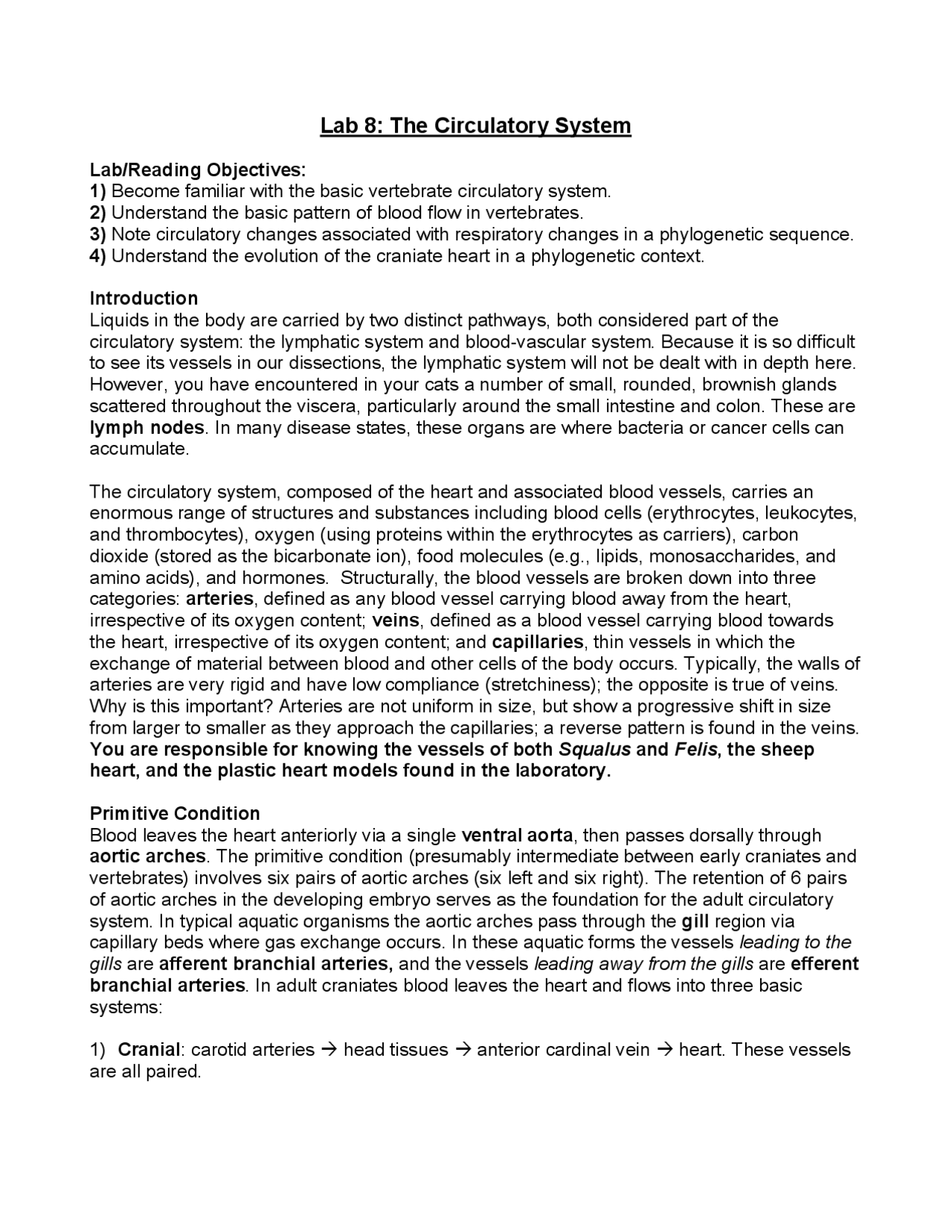 Lab 8: The Circulatory System - Functional Vertebrate Anatomy | ZOO ...