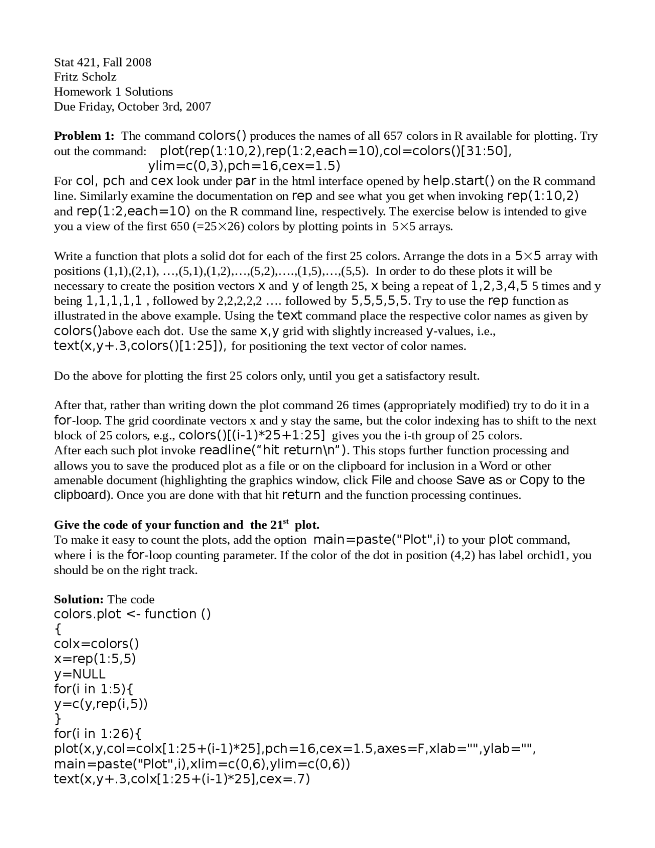 Homework 1 Solved Problems Applied Statistics And Experimental Design