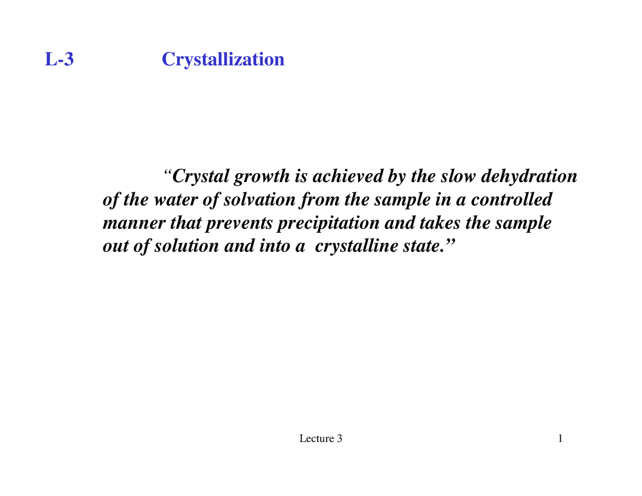 Crystallization Lecture Slides Bch 6744 Docsity