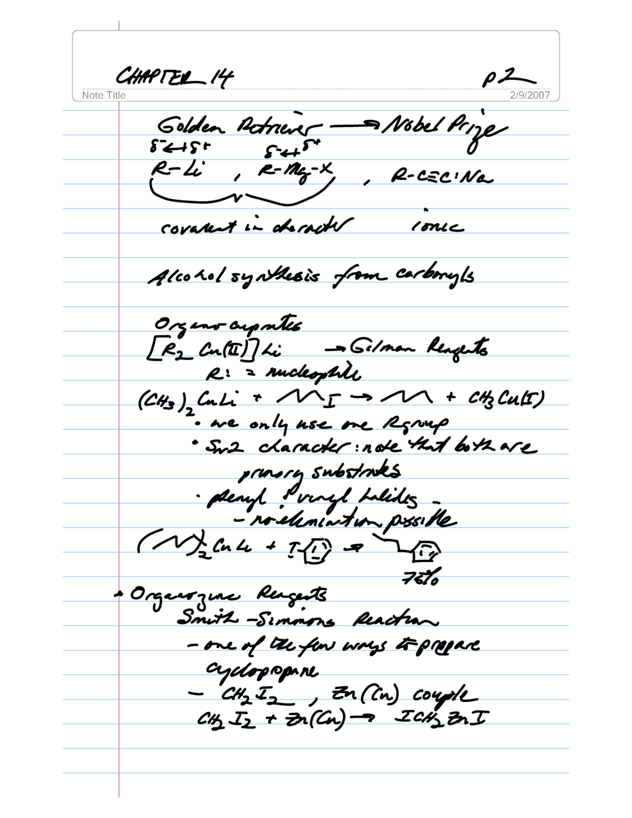 Alcohols Synthesis form Carbonyls - Organic Chemistry - Class Notes ...