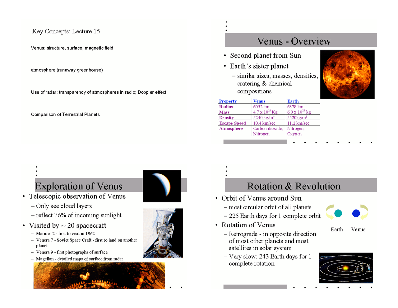 Exploration Of Venus Lecture Slides Ast 1002 Docsity