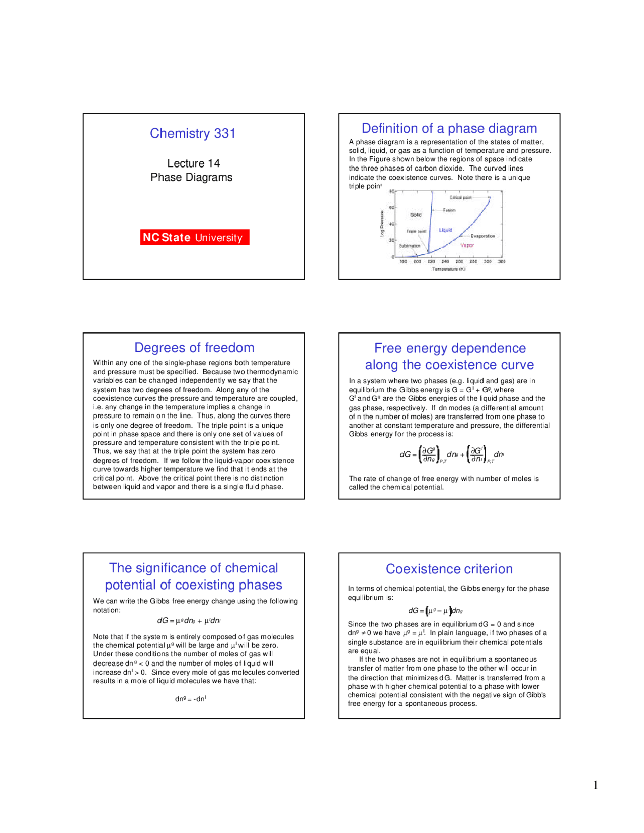 Lecture Slides On Phase Diagrams Introductory Physical Chemistry Ch
