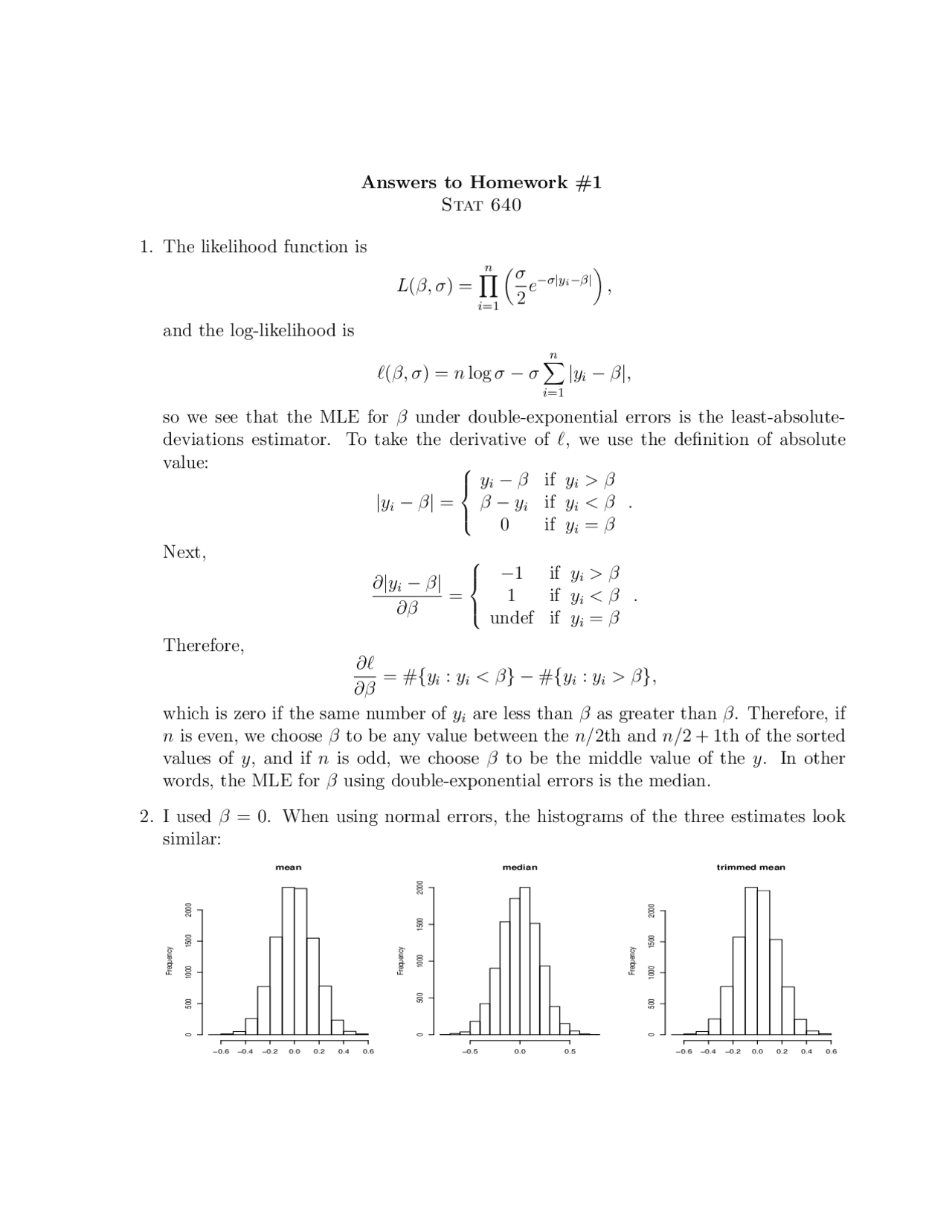 Homework 1 with Answers - Design and Linear Modeling I | STAT 640 - Docsity