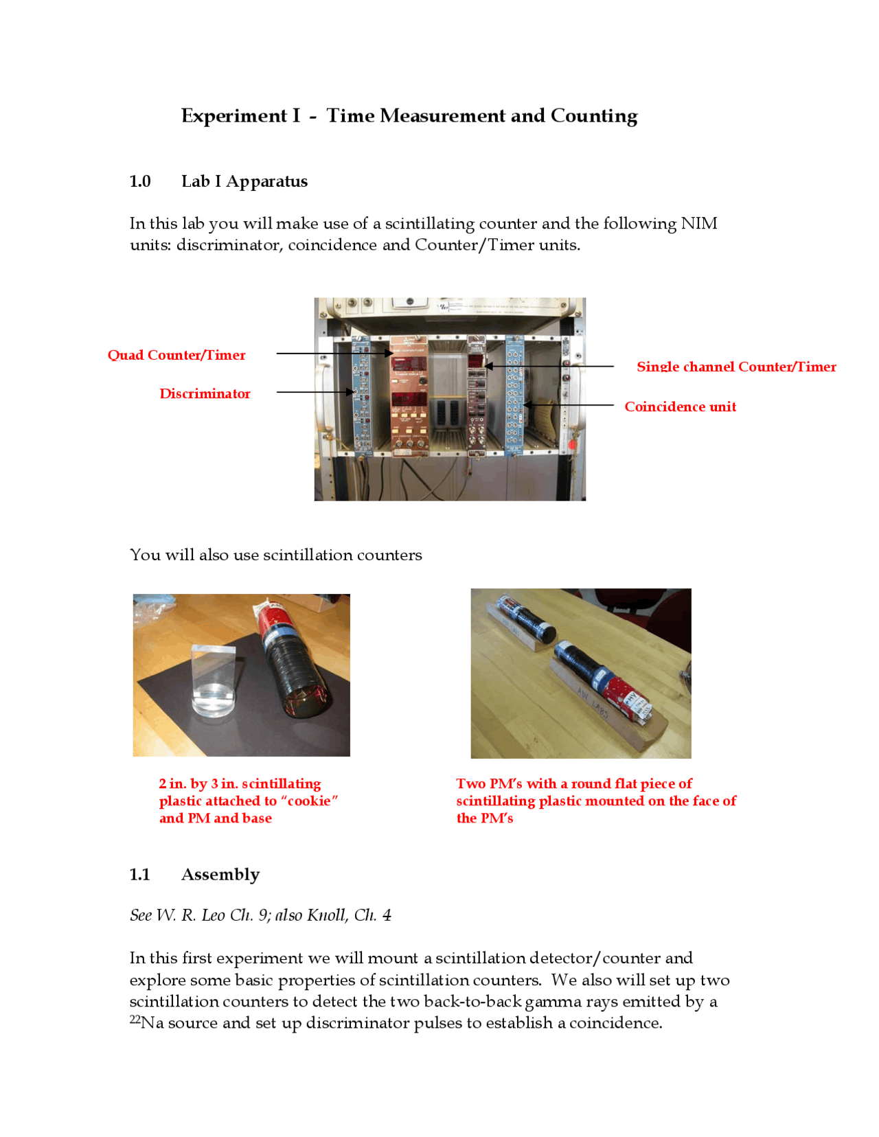 Time Measurement And Counting Modern Physics Lab Phys 433 Docsity