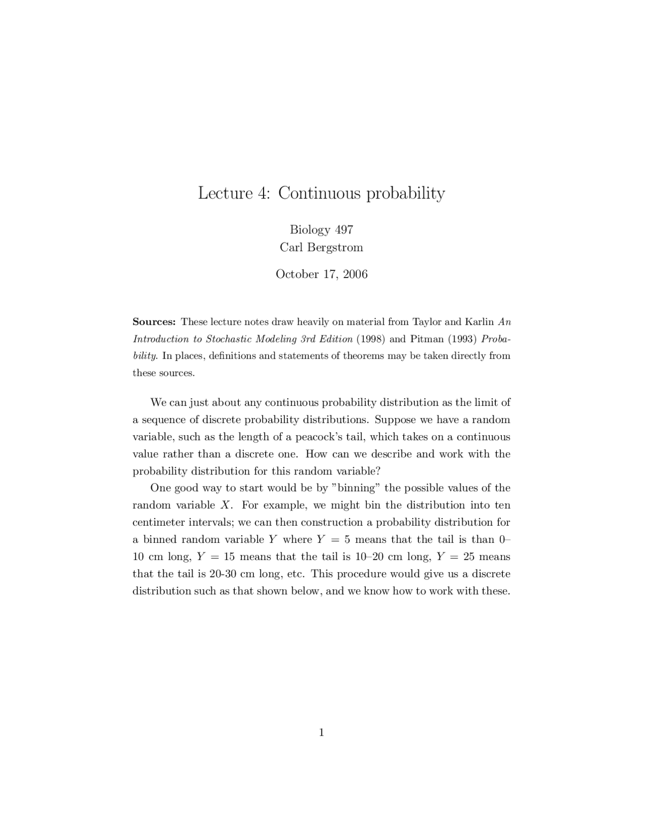 Continuous Probability - Models in Biology - Lecture Notes | BIOL 429 ...