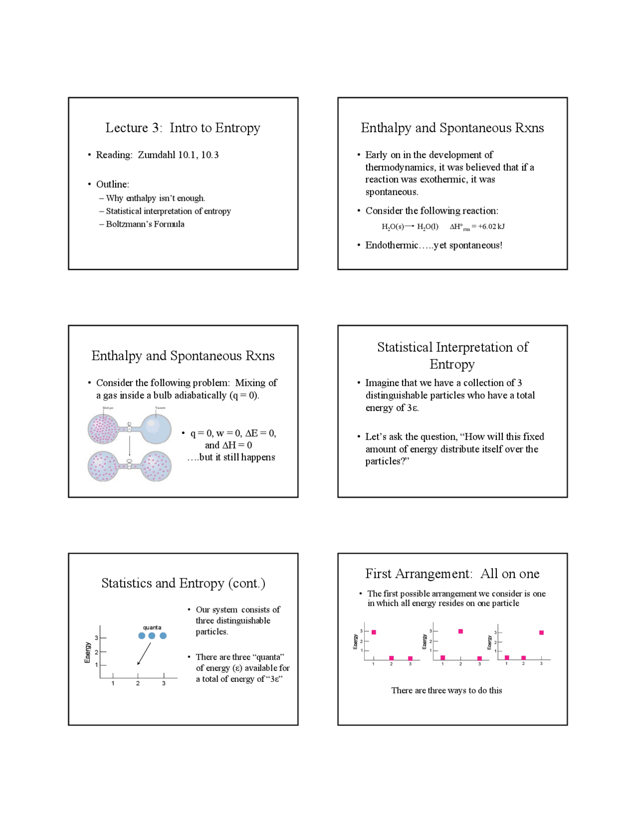 Lecture Slides On Introduction To Entropy General Chemistry Chem