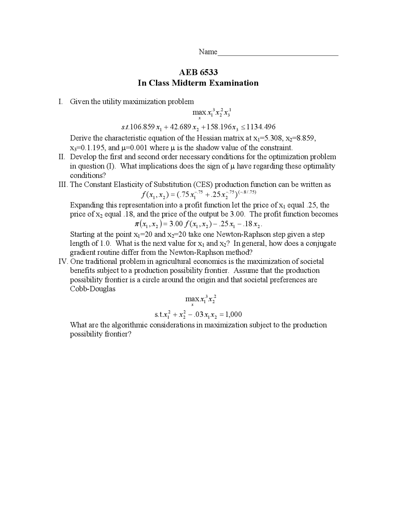 Class Midterm Exam Solved Questions - Statistics - Dynamics | AEB 6533 - Docsity