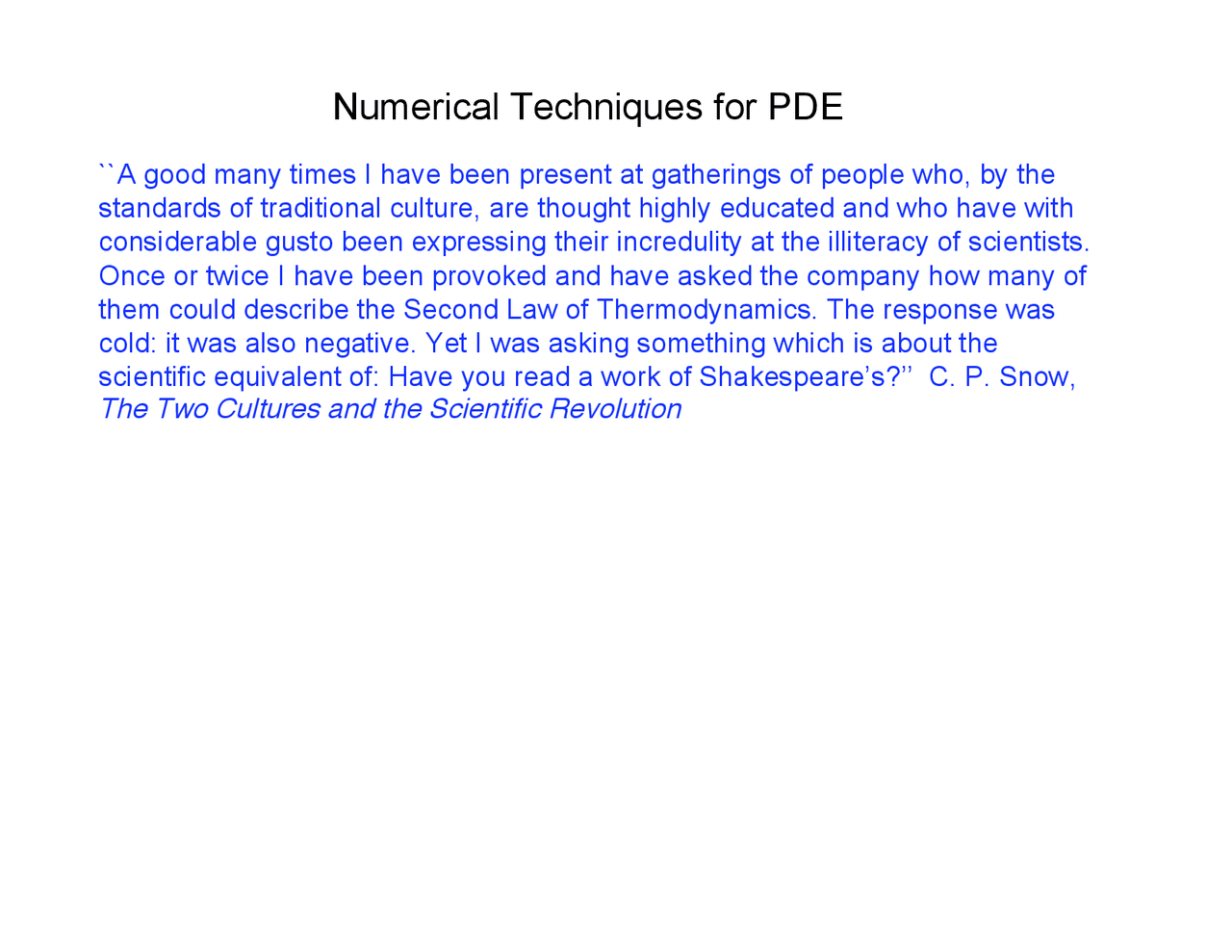 Numerical Techniques for PDE - Lecture Slides | MA 797A | Study notes ...