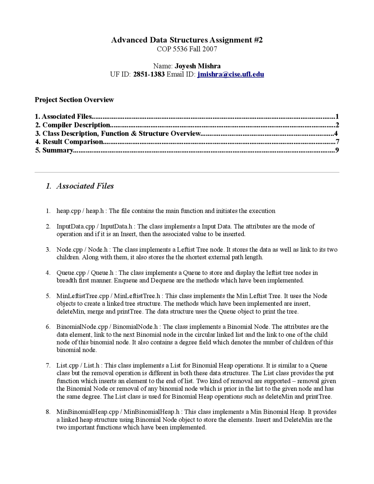 Assignment 2 Advanced Data Structures Cop 5536 Docsity