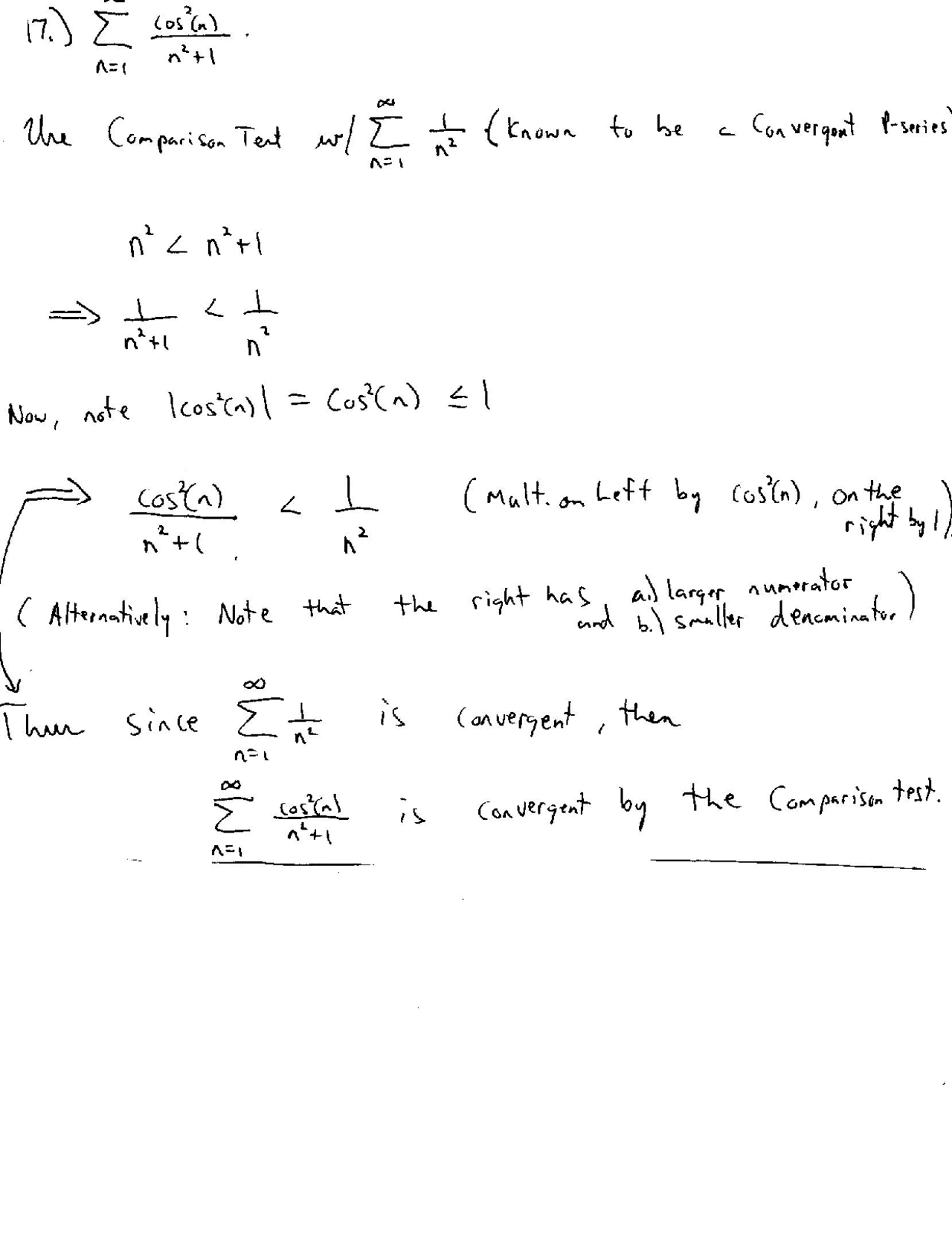 Notes On Comparison Test Calculus Ii Ma 241 Docsity