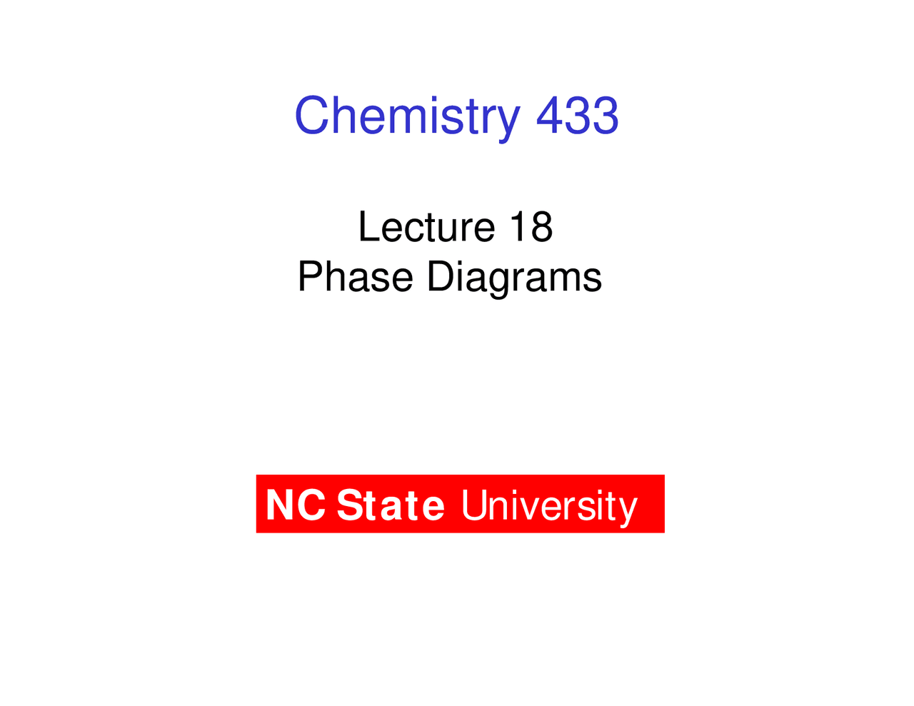 Face Diagrams in Physical Chemistry ll - Lecture Slides | CH 433 - Docsity