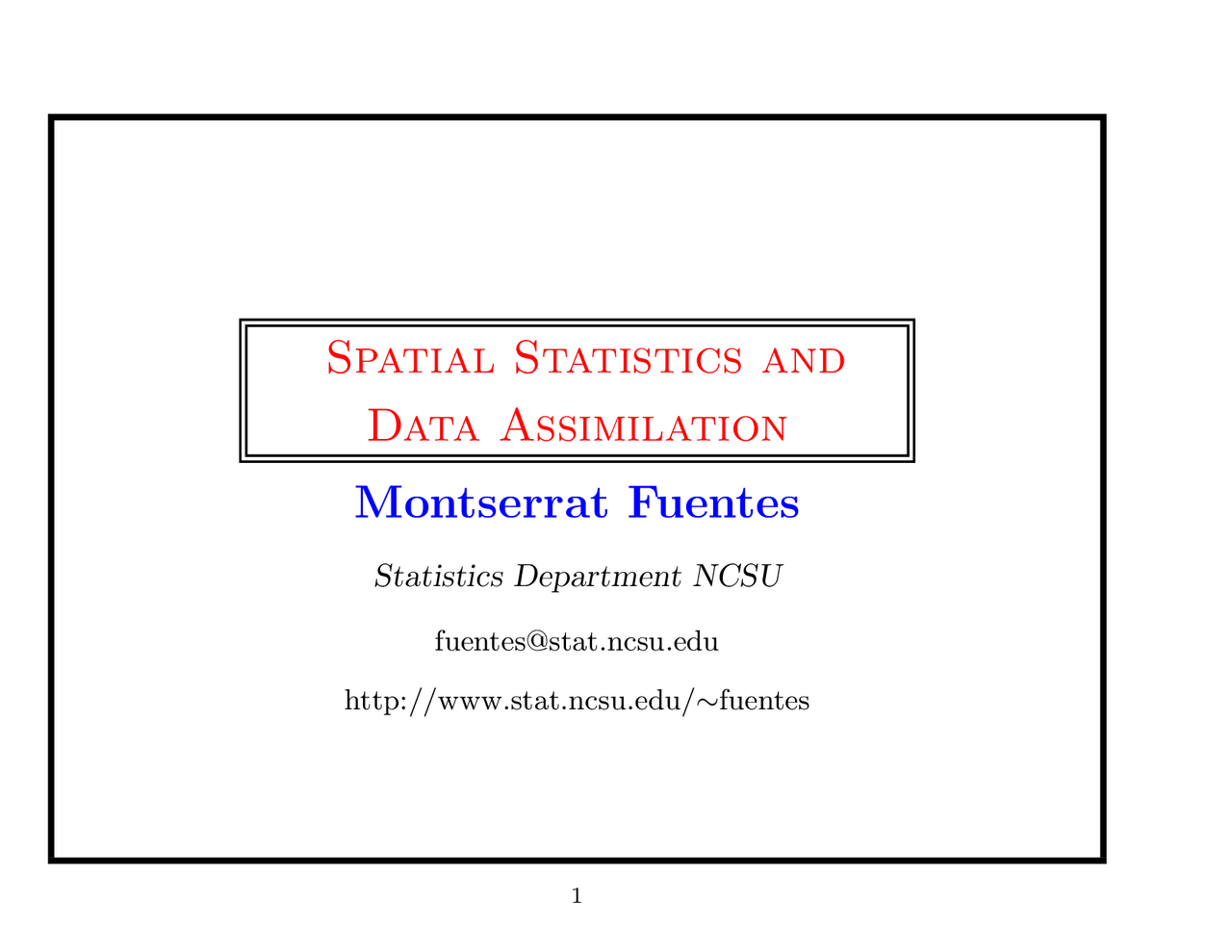 Spatial Statistics and Data Assimilation - Notes | ST 790M - Docsity