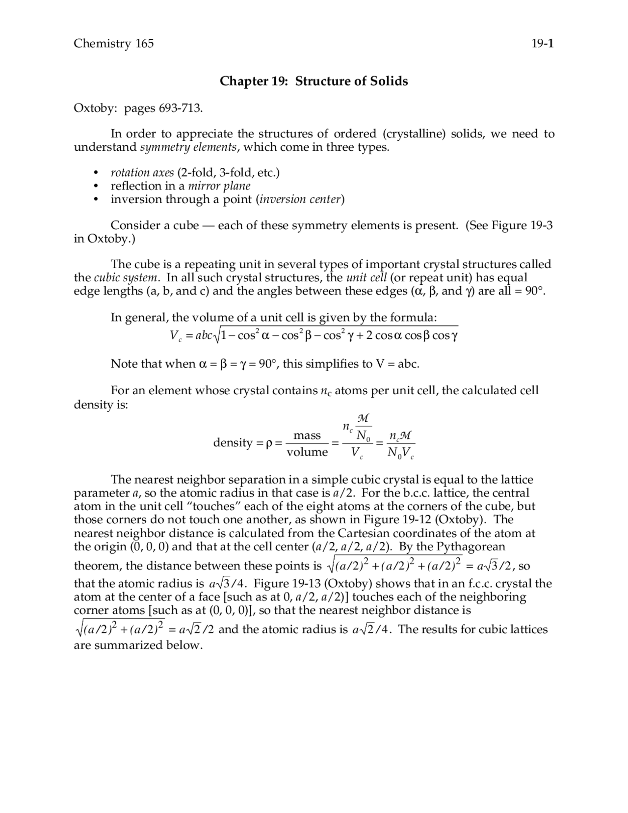 Structure Of Slides General Chemistry Chem 165 Docsity