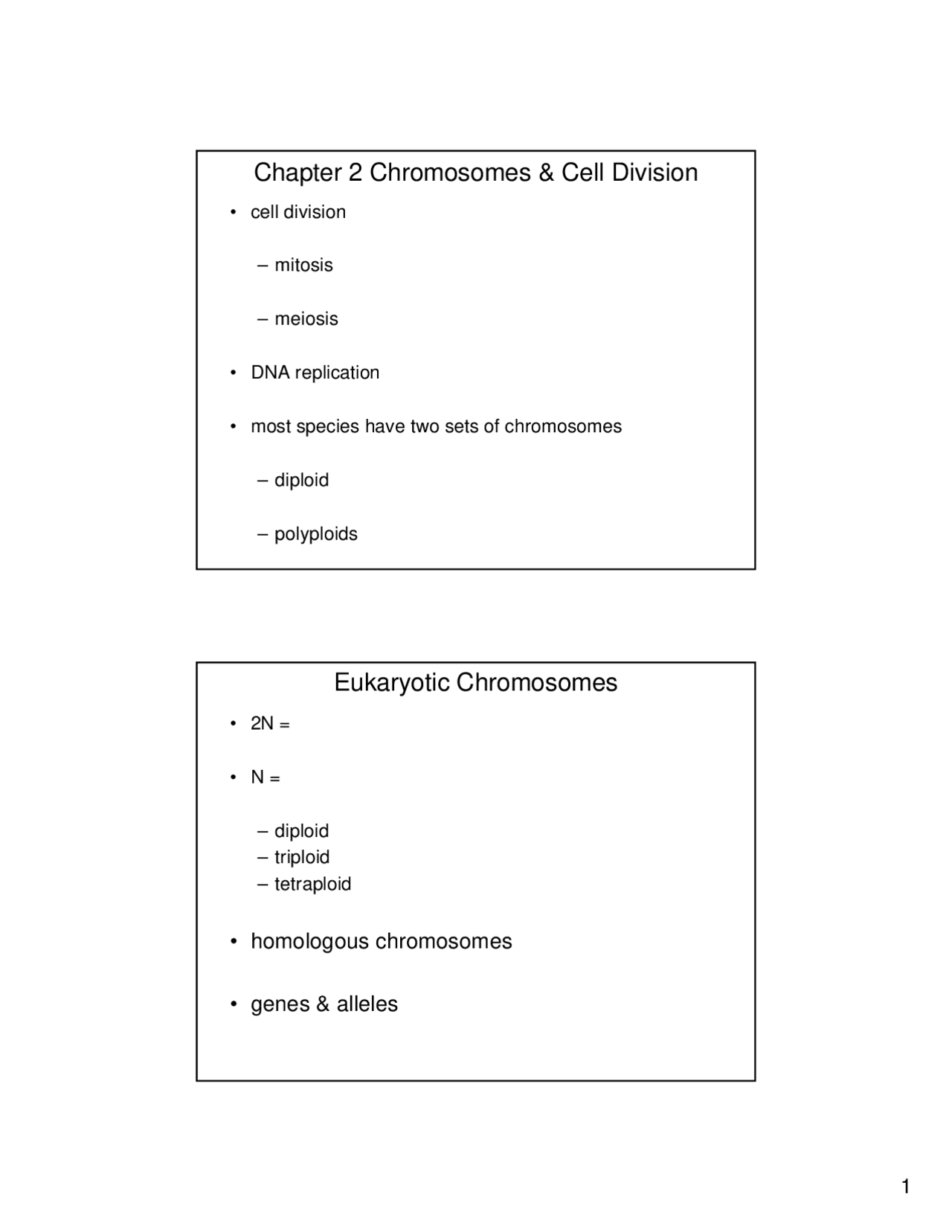 Chromosomes And Cell Division Genetics Agr 3303 Docsity