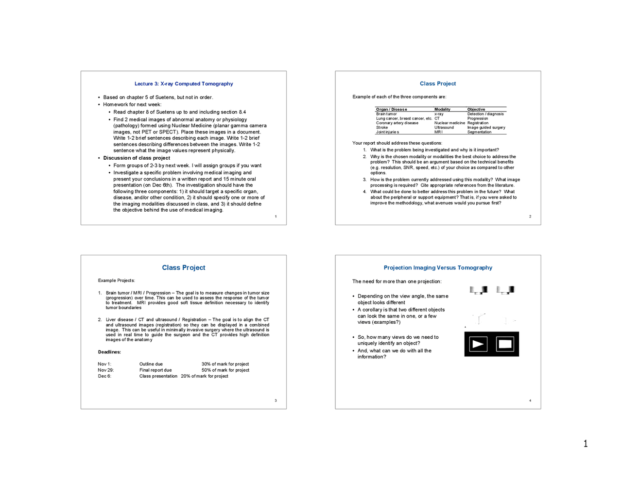 X Ray Computed Tomography Lecture Slides Bioen 508 Docsity