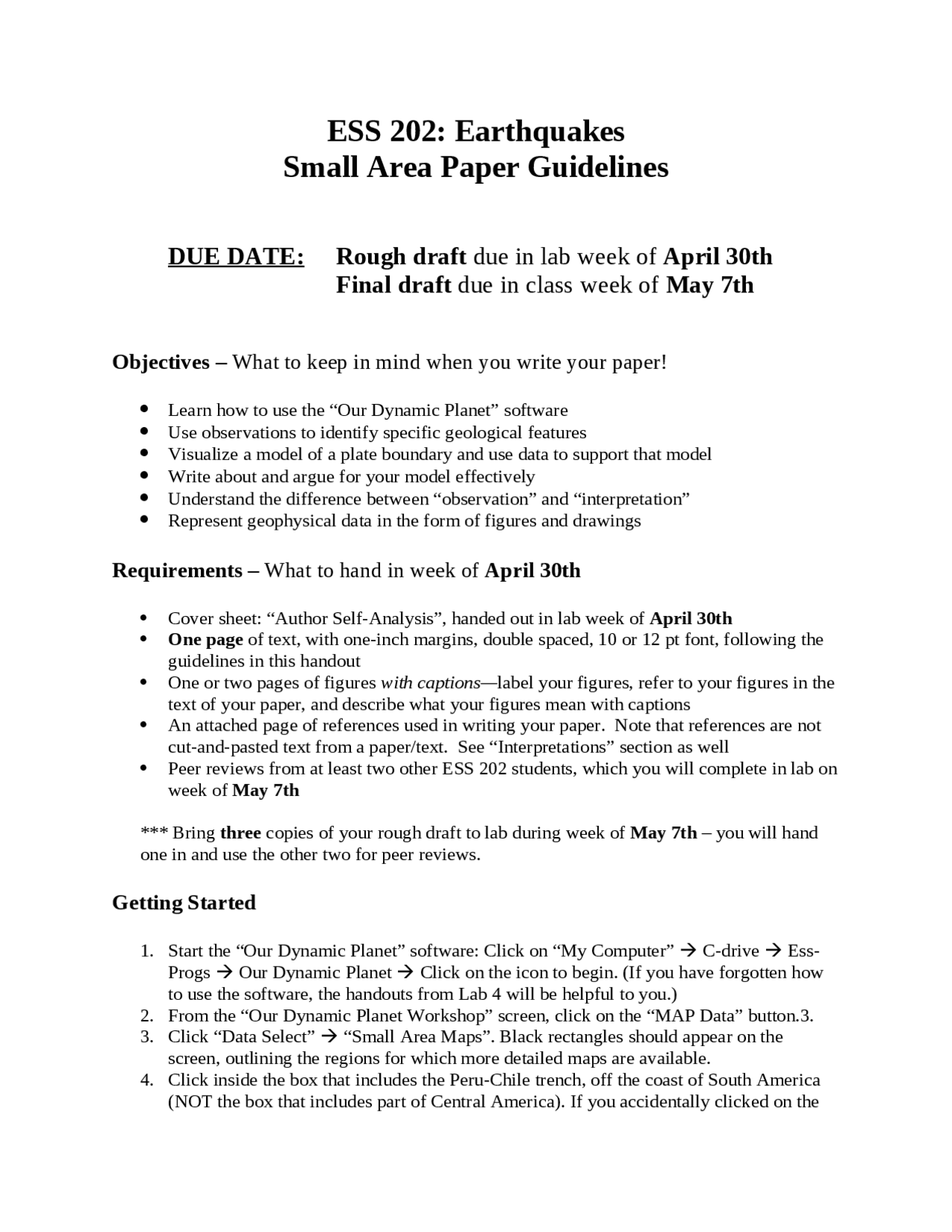 Geology Lab Report: Observations and Interpretations using Our Dynamic ...
