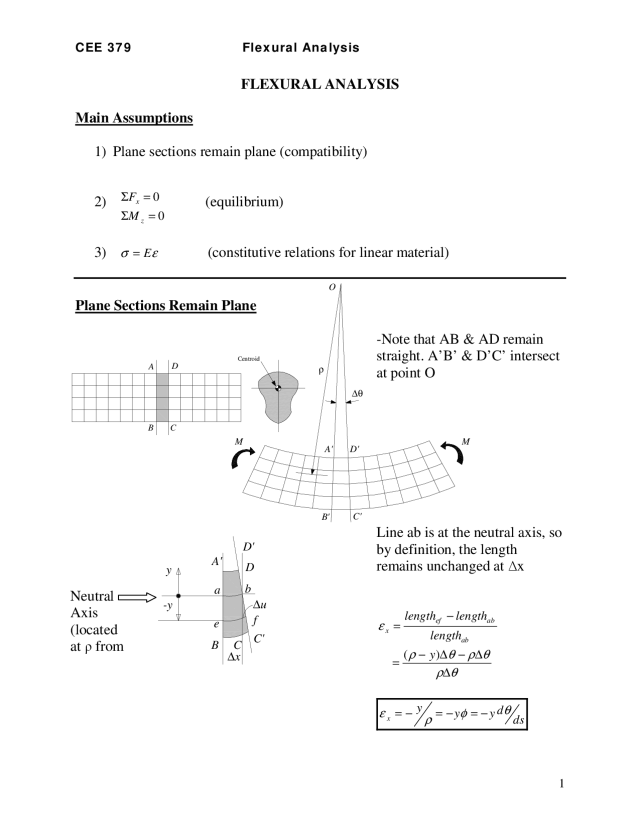 Flexural Analysis For Elementary Structure Cee 379 Docsity