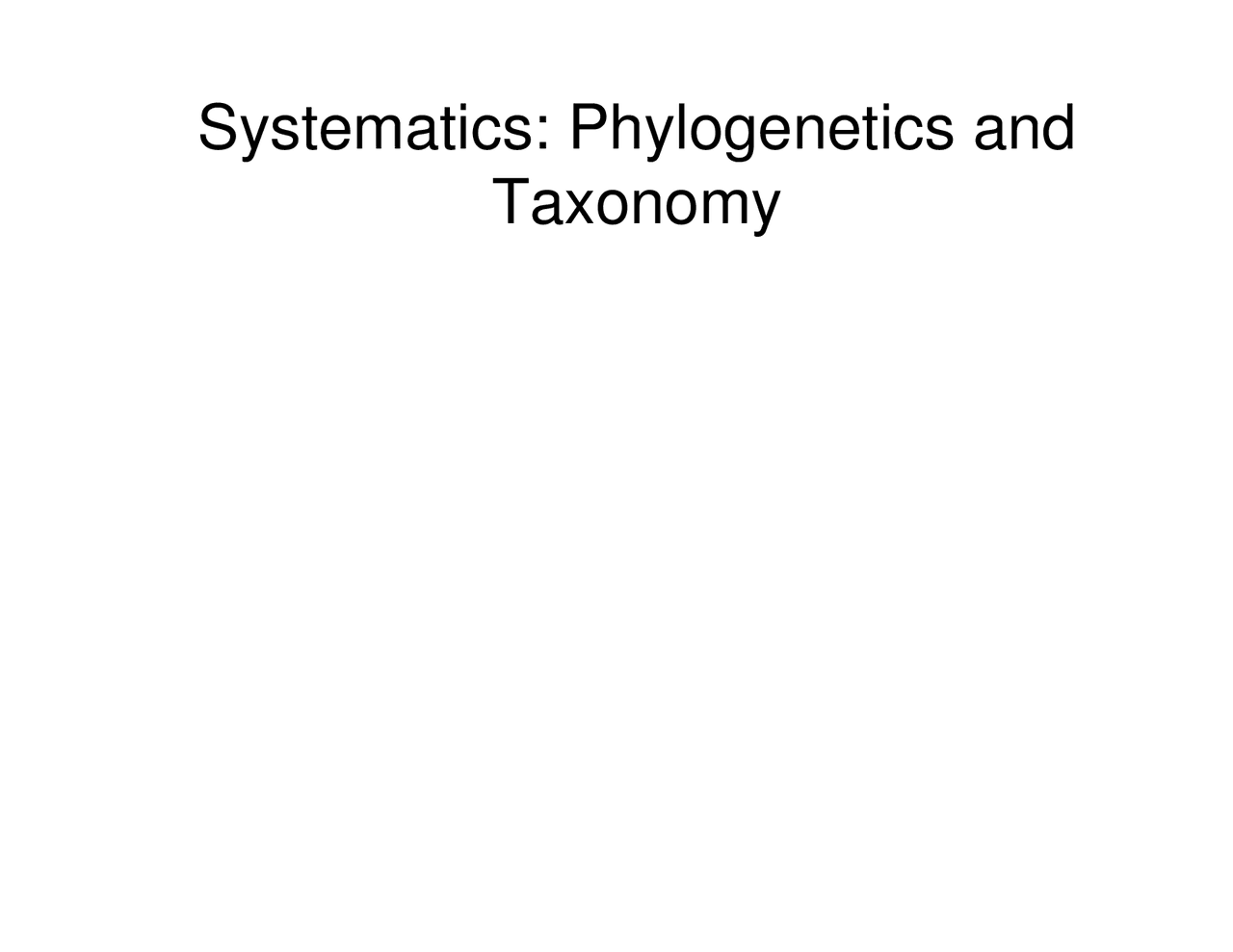 Systematic Phylogenetics And Taxonomy Outline Notes Bsc 2011 Docsity