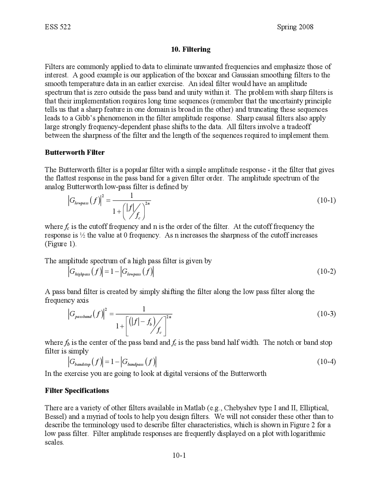 Butterworth Filter: Design and Application | Study notes Environmental ...