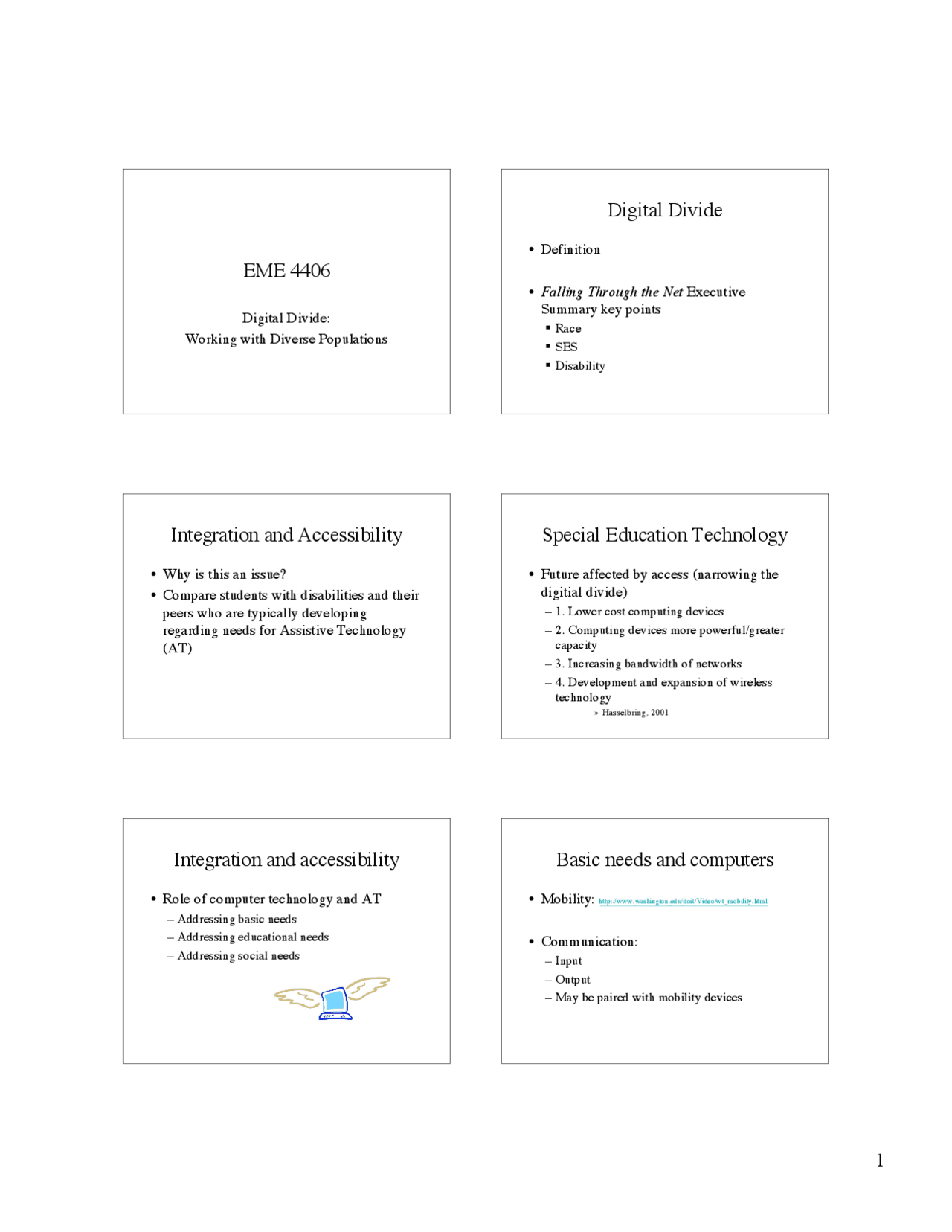 Digital Divide Working With Diverse Populations Lecture Slides Eme