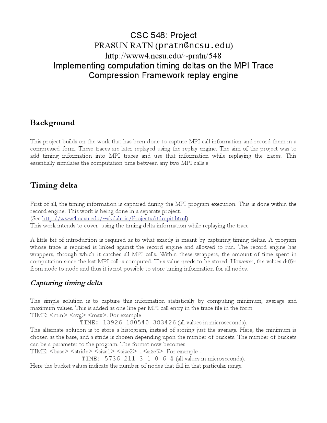Implementing Computation Timing Project Csc 548 Docsity