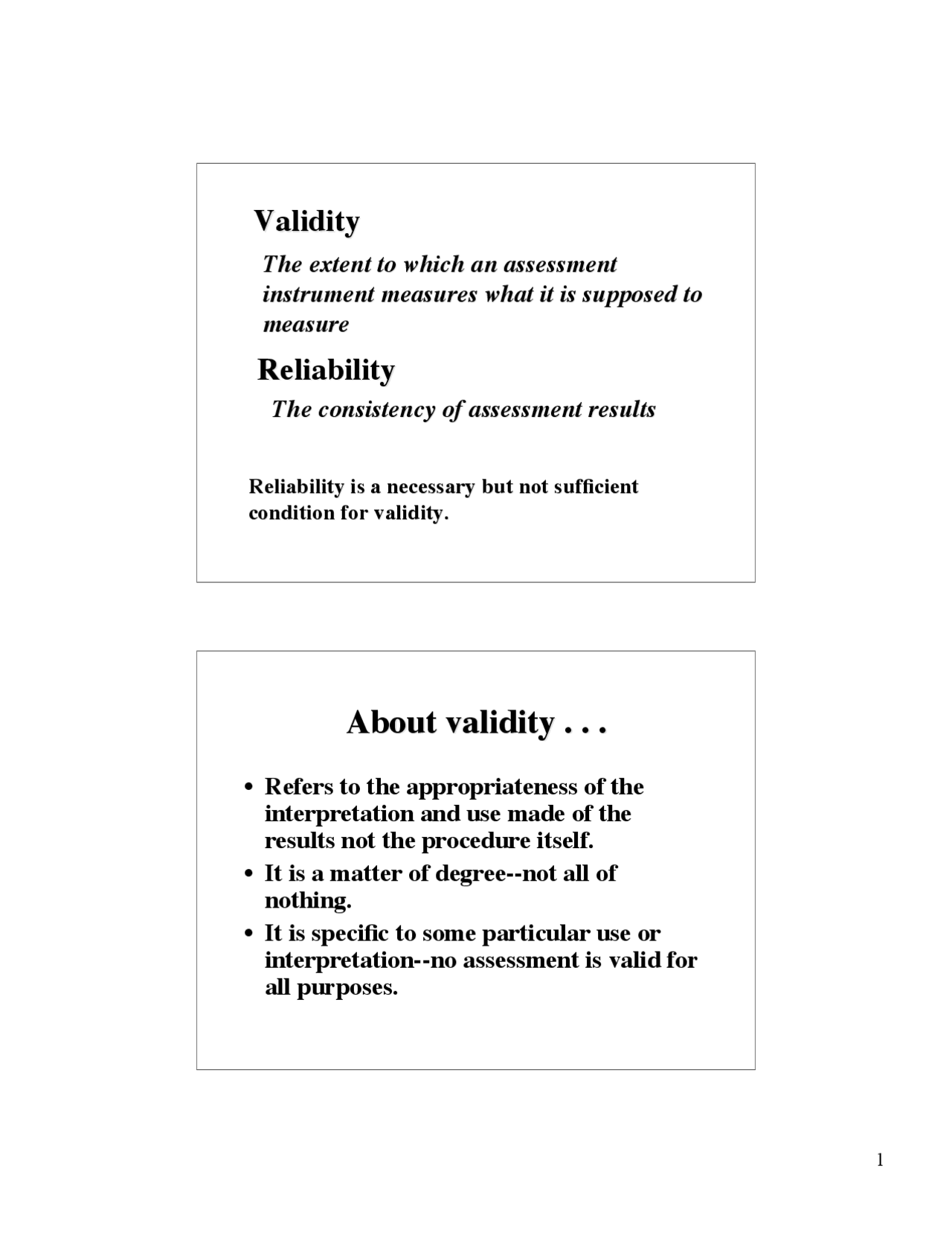 Validity And Reliability Lecture Slides Edp 560 Docsity