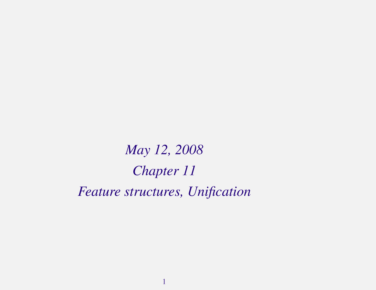 Feature Structures Unification Lecture Notes Ling 472 Docsity