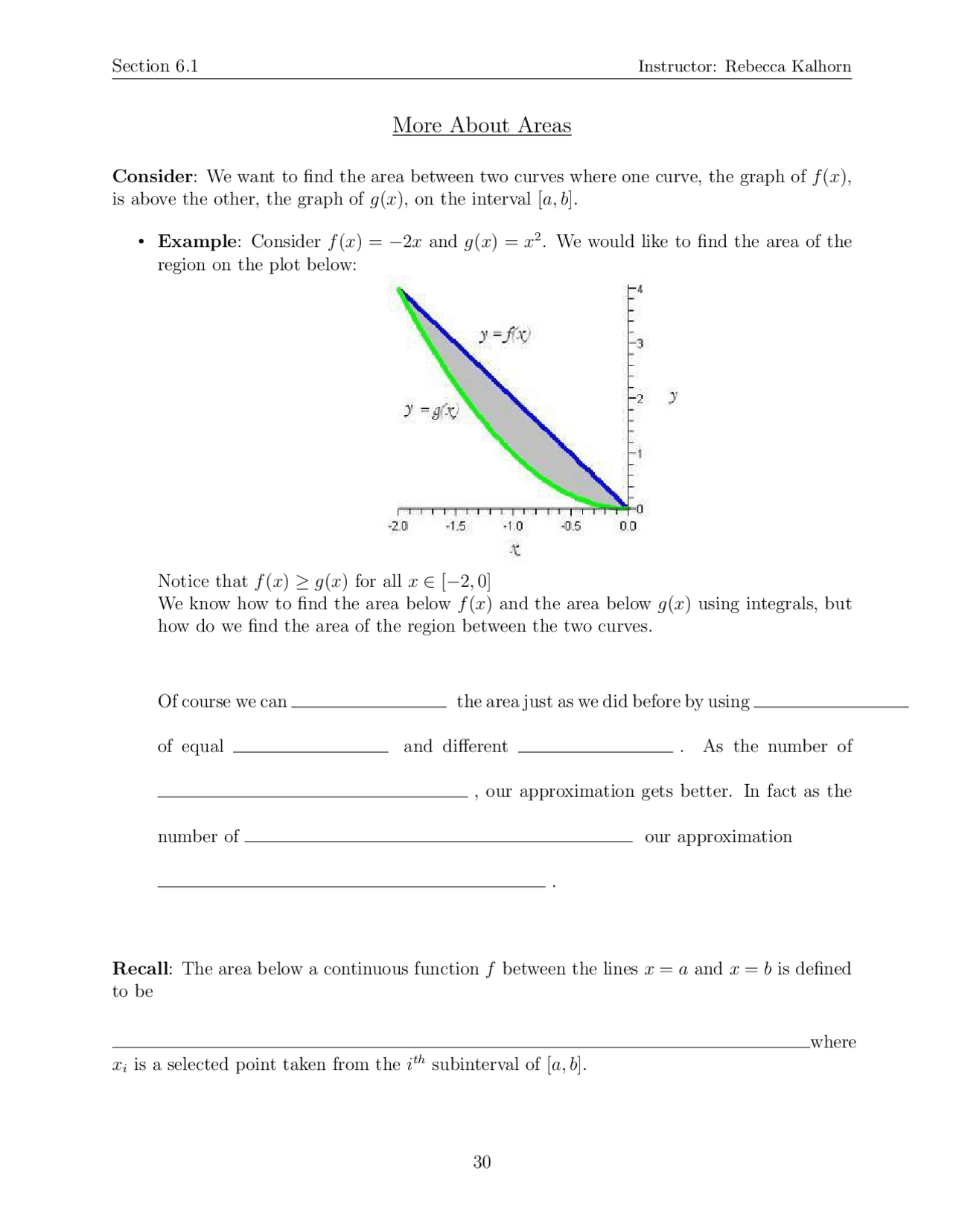 More About Areas Lecture Notes Ma 241 Docsity