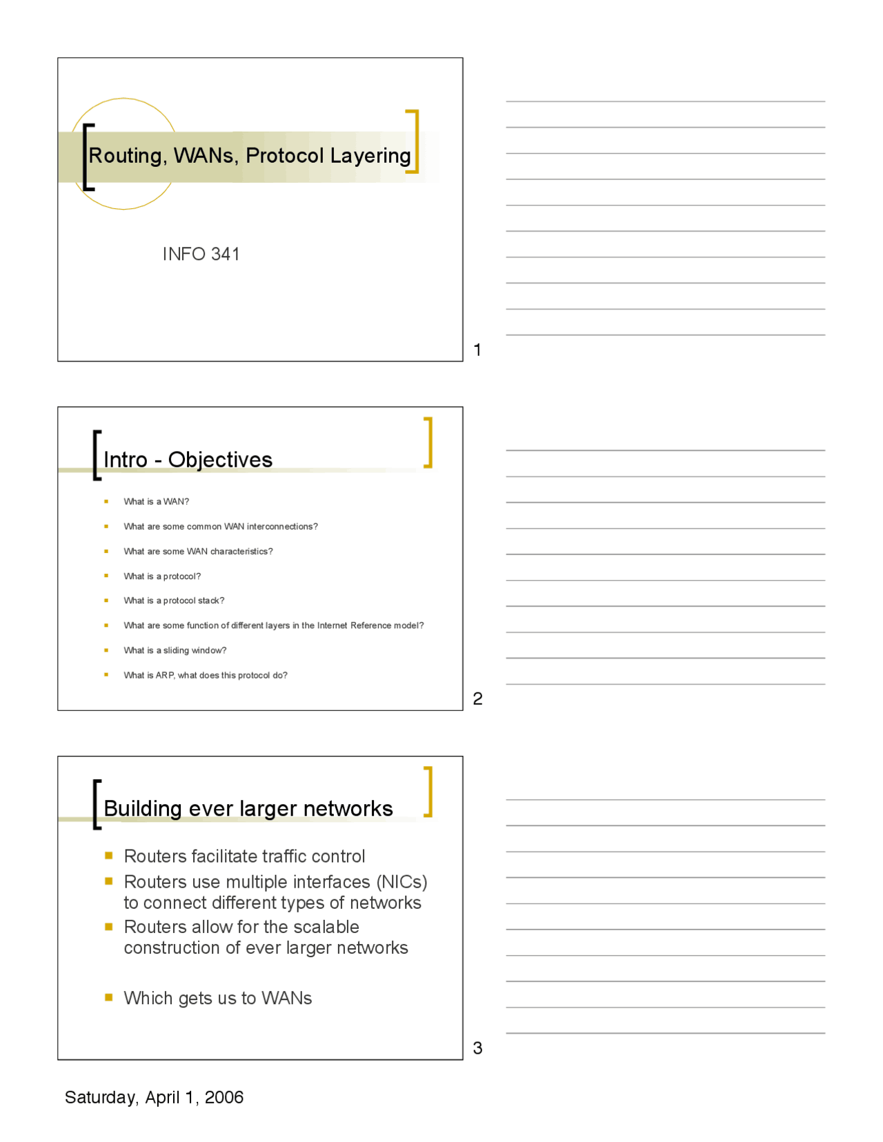 Routing Wans And Protocol Layering In Computer Networks Info 341