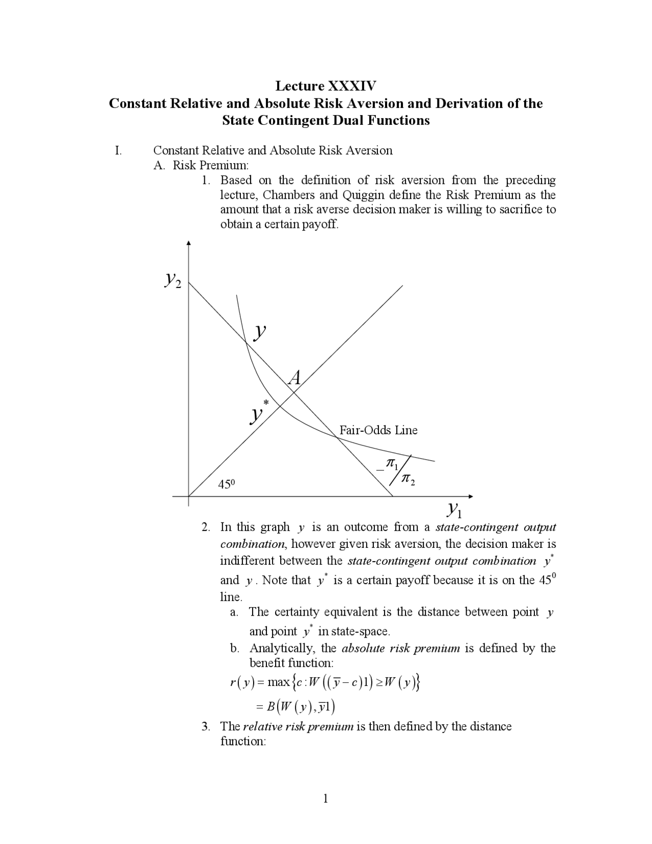 Constant Relative Absolute Risk Aversion Derivation State Contingent ...