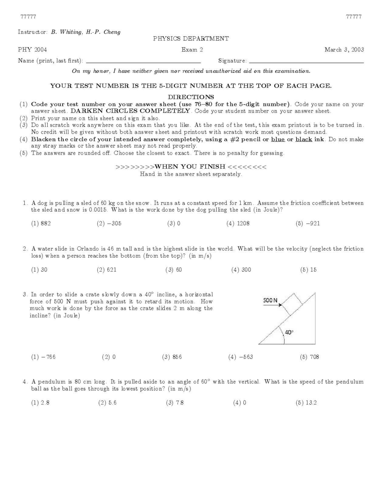 10 Mcqs For Exam Ii Applied Physics I Phy 2004 Docsity