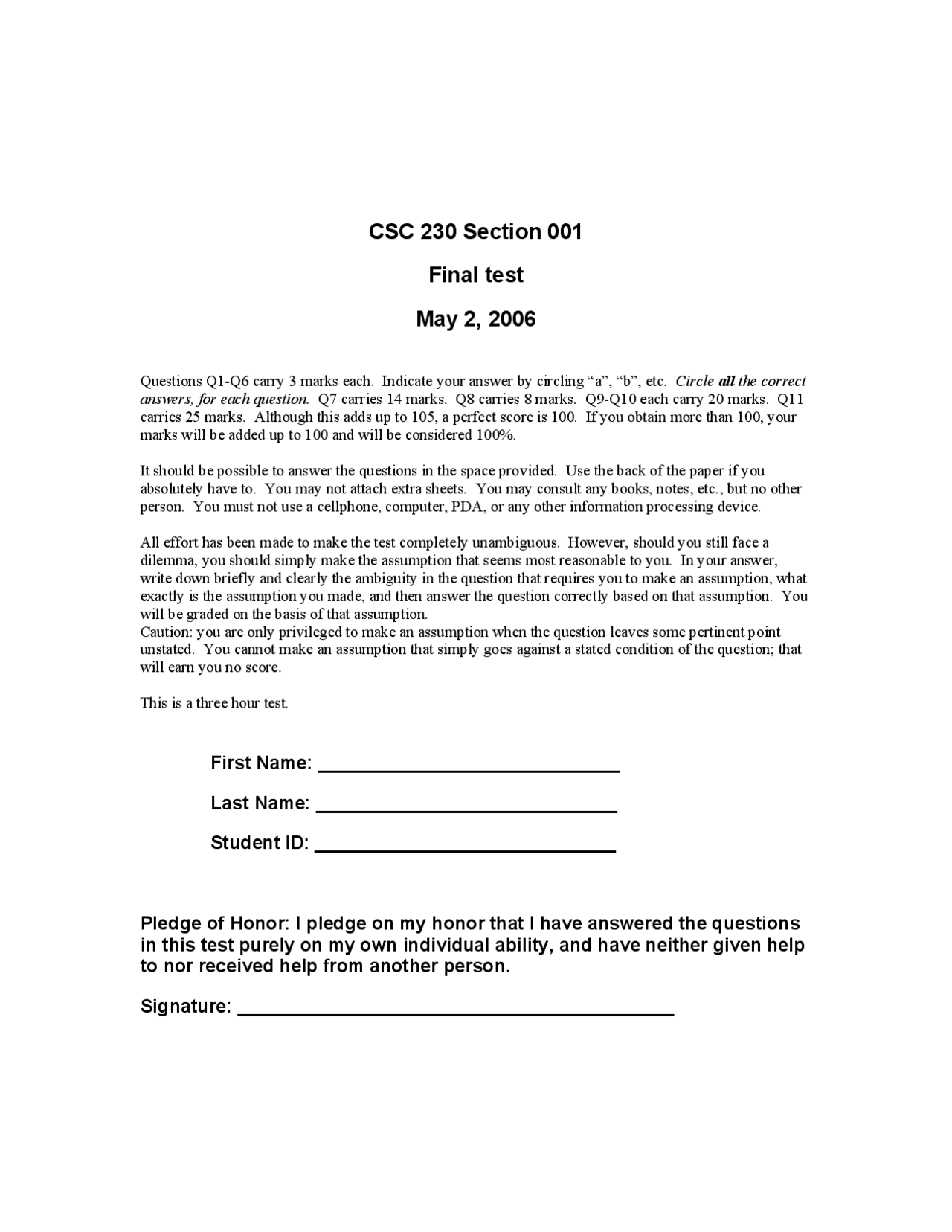 Final Test with Resolution - C Based Programming and Software Tools ...