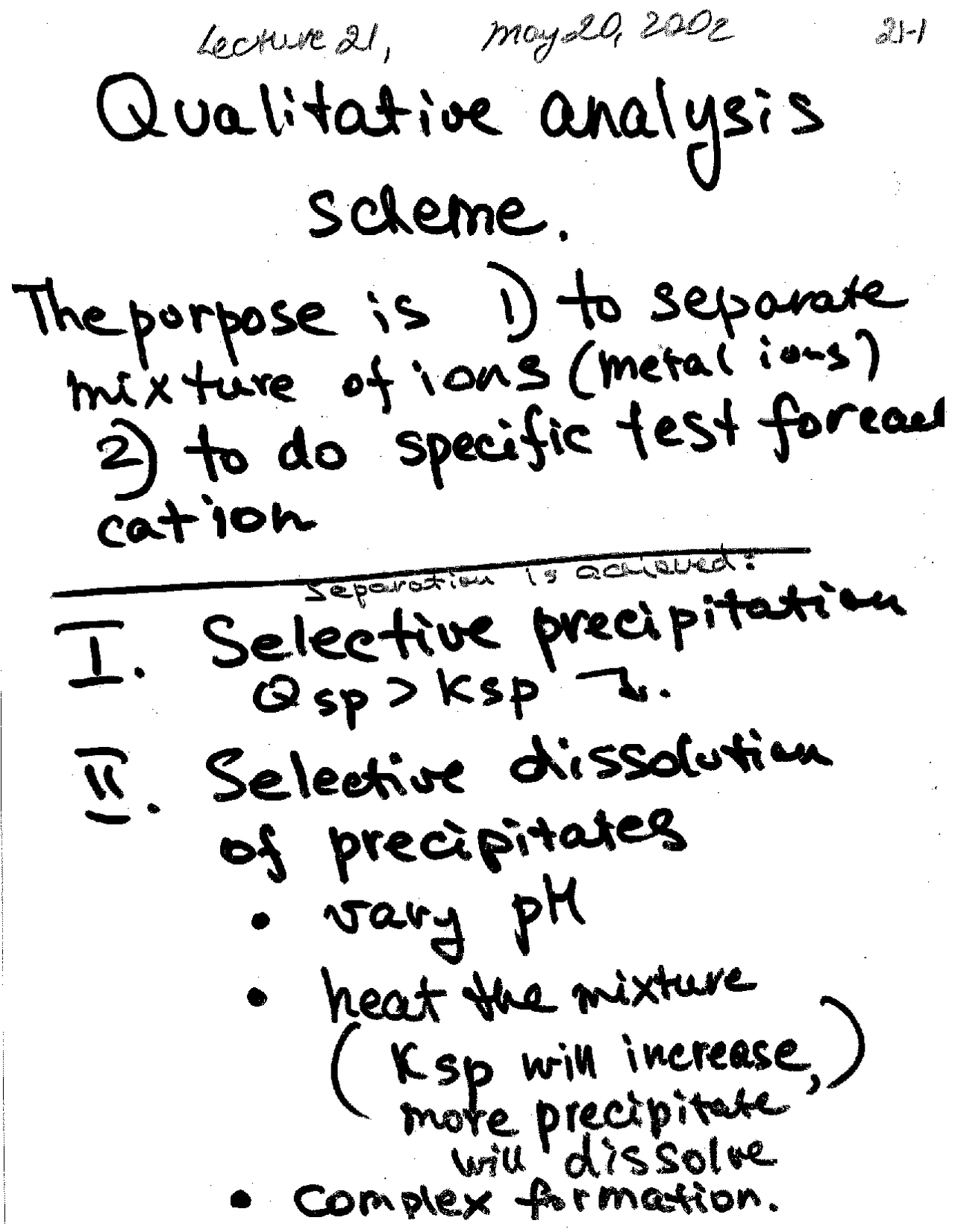 Notes on Qualitative Analysis Scheme - General Chemistry | CHEM 162 ...