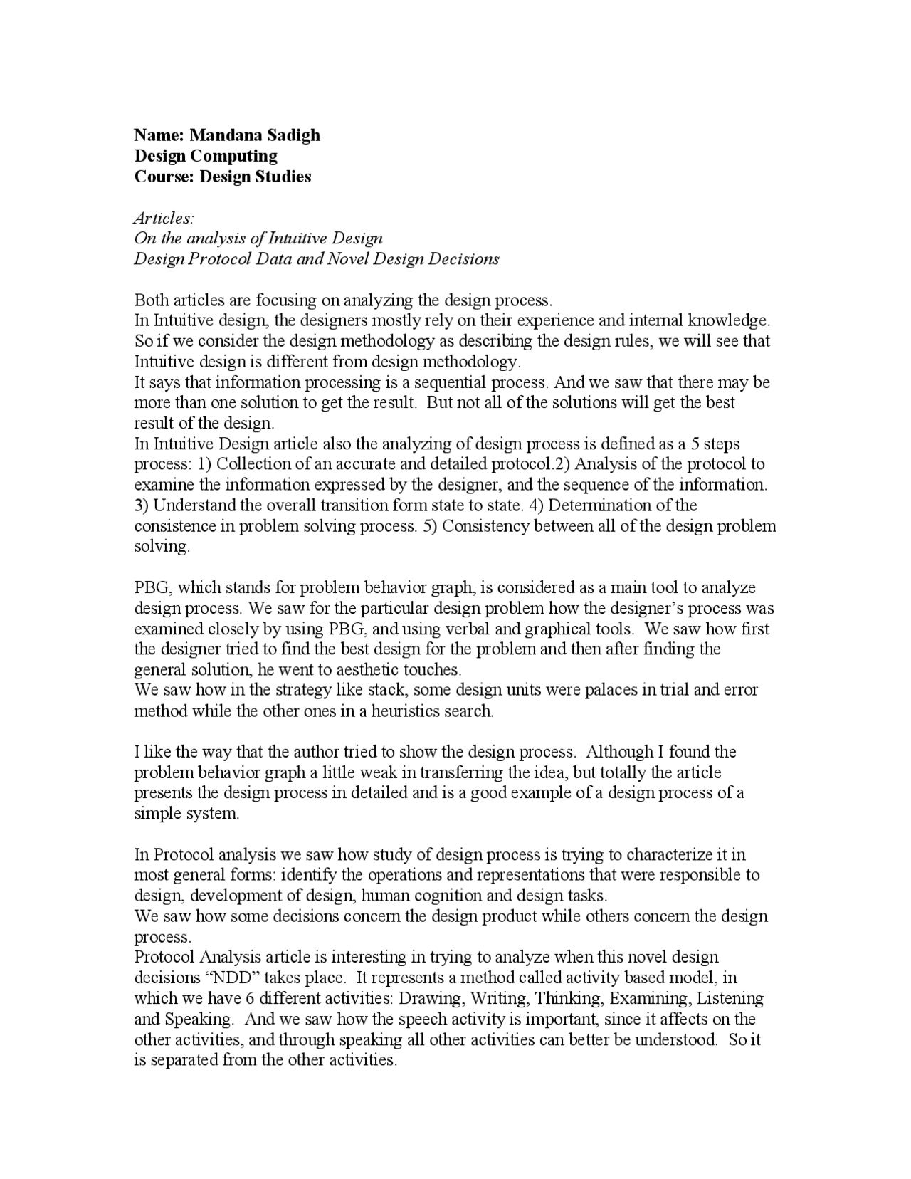 Design Protocol Data and the Novel Design Decision | ARCH 587 | Study ...