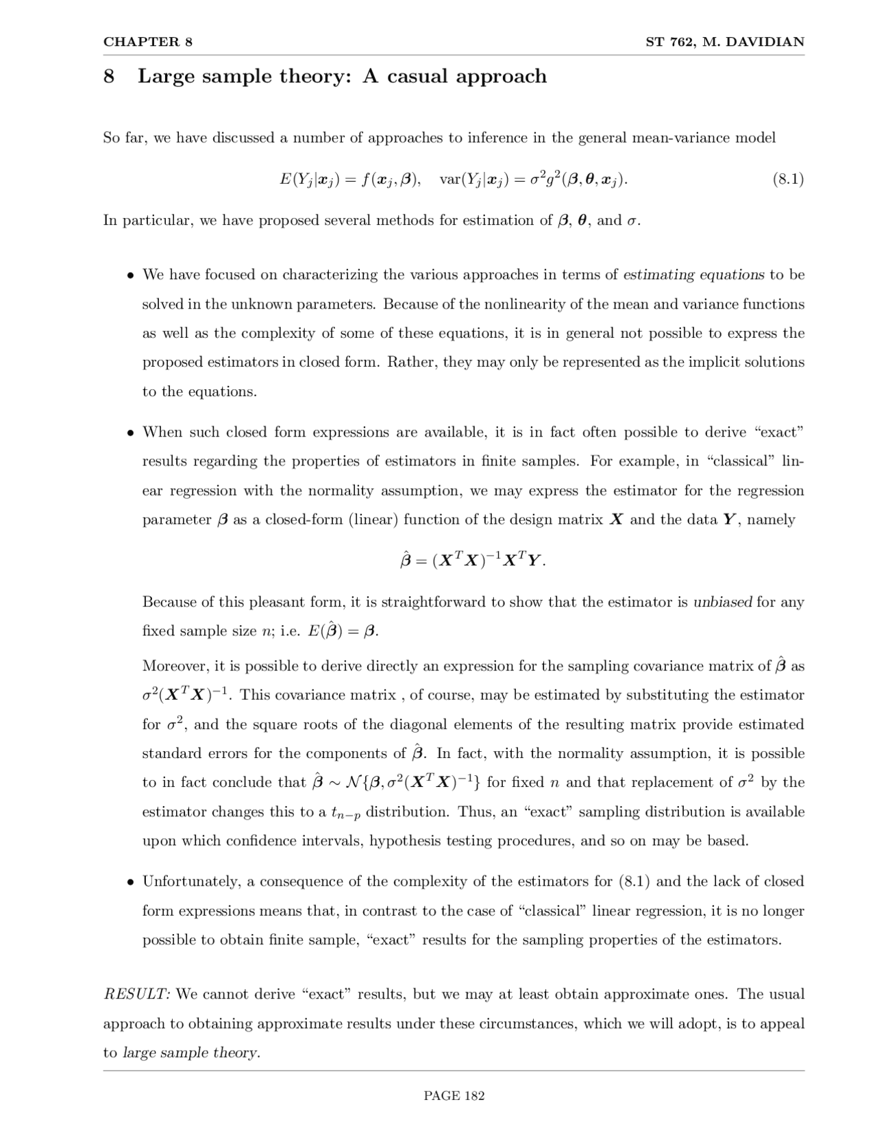 Large Sample Theory: A Casual Approach - Notes | ST 762 - Docsity