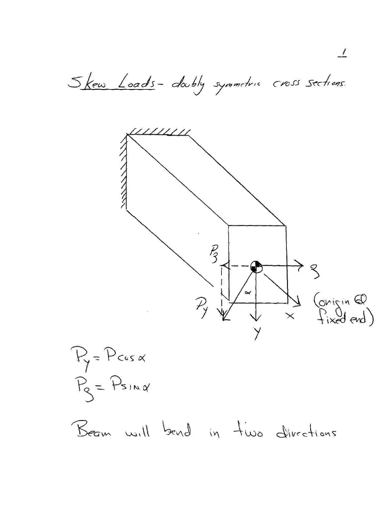 Skew Loads, Bending Moments, Symmetric Beams and Moment Curvature | MAE ...