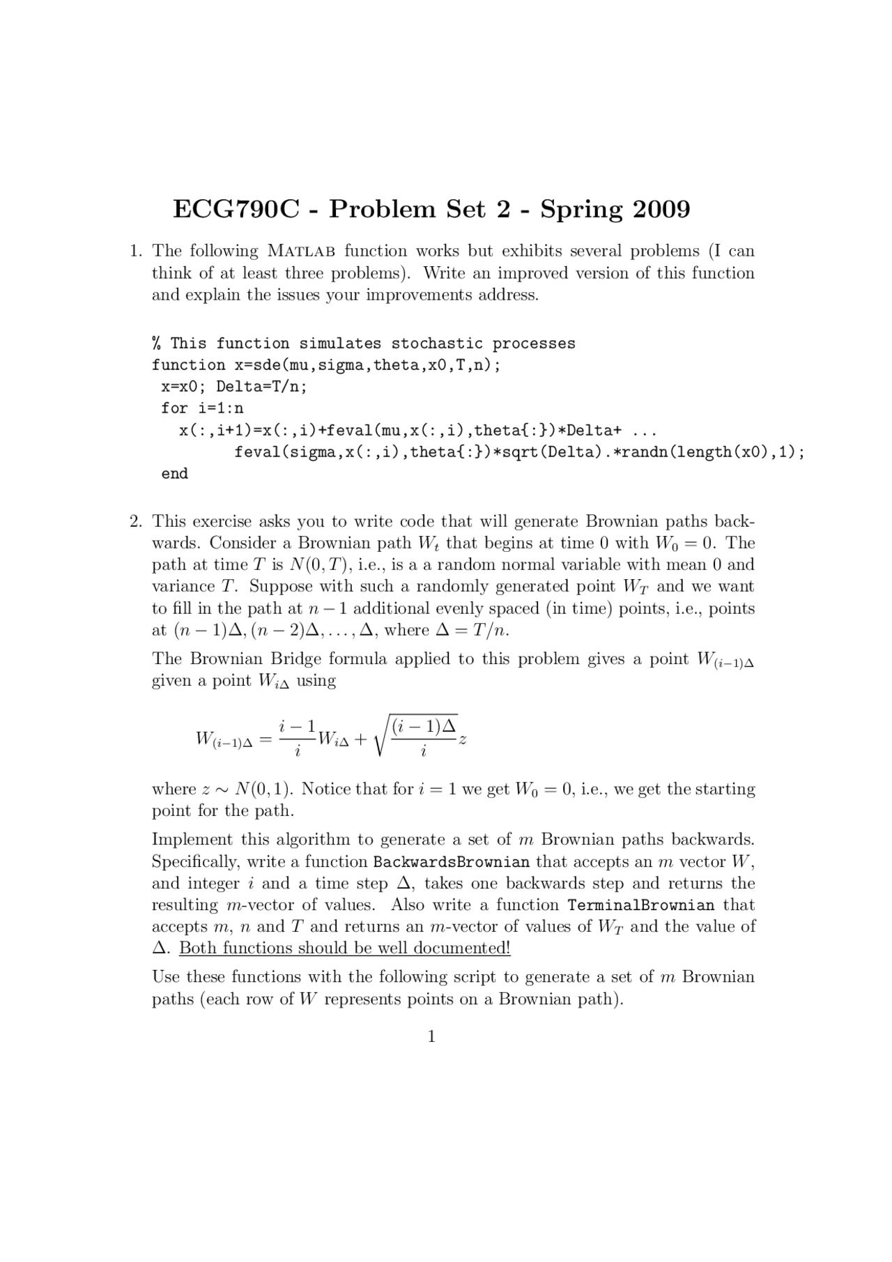 Problem Set Ii Computational Methods In Economics Ecg 790c Docsity