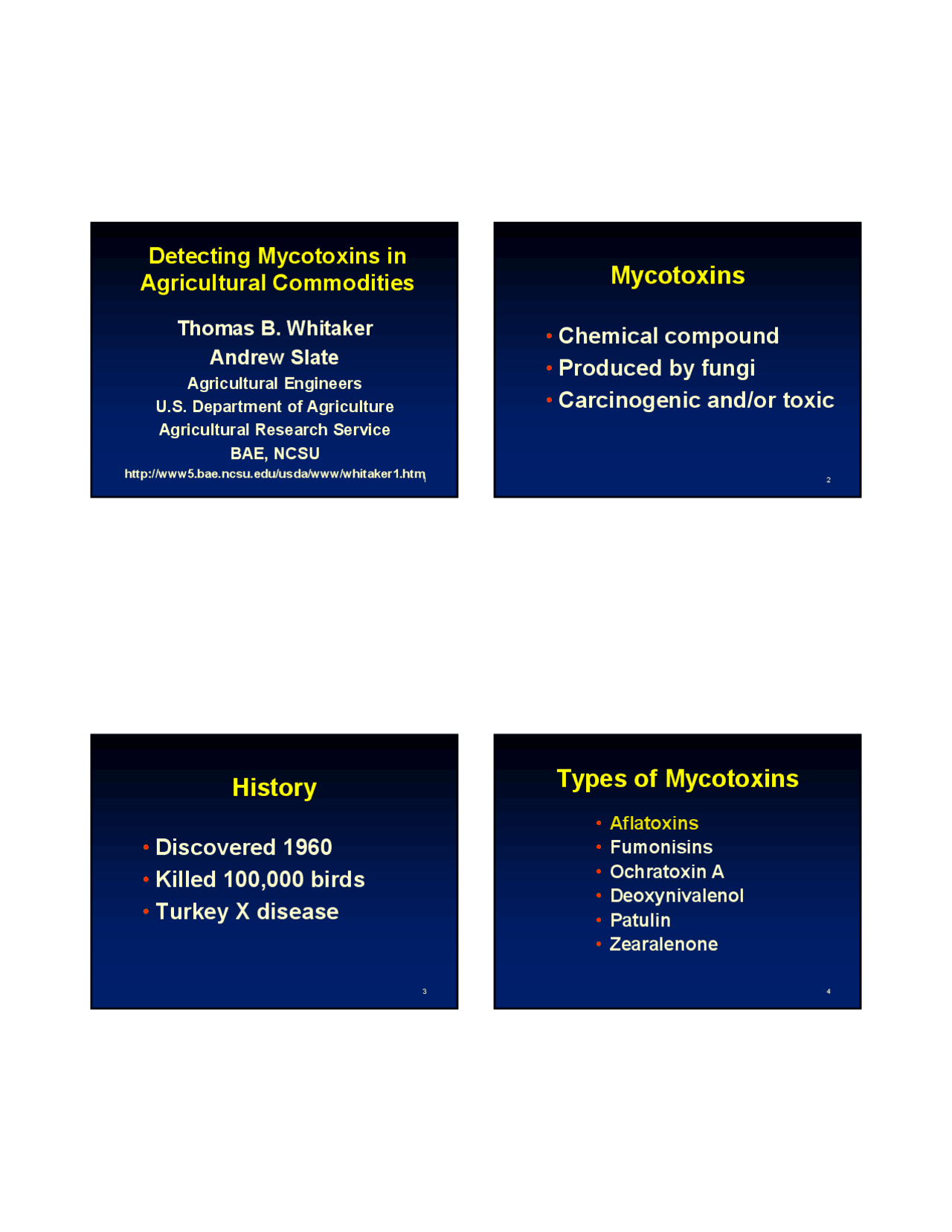 Detecting Mycotoxins in Agricultural Commodities - Lecture Slides | BAE ...