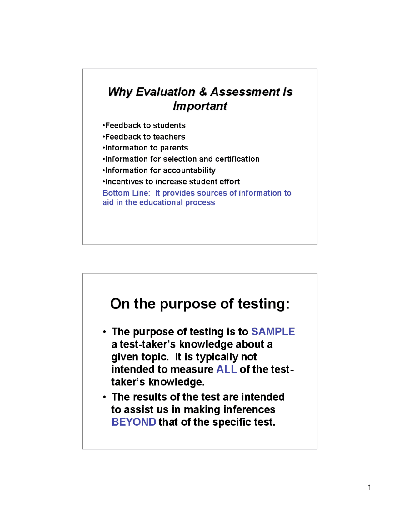 Why Evaluation and Assessment is Important - Lecture Slides | EDP 560 ...