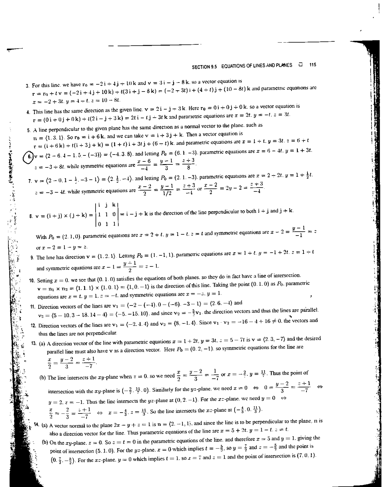 Equation And Lines And Planes Calculus Iii Ma 242 Docsity