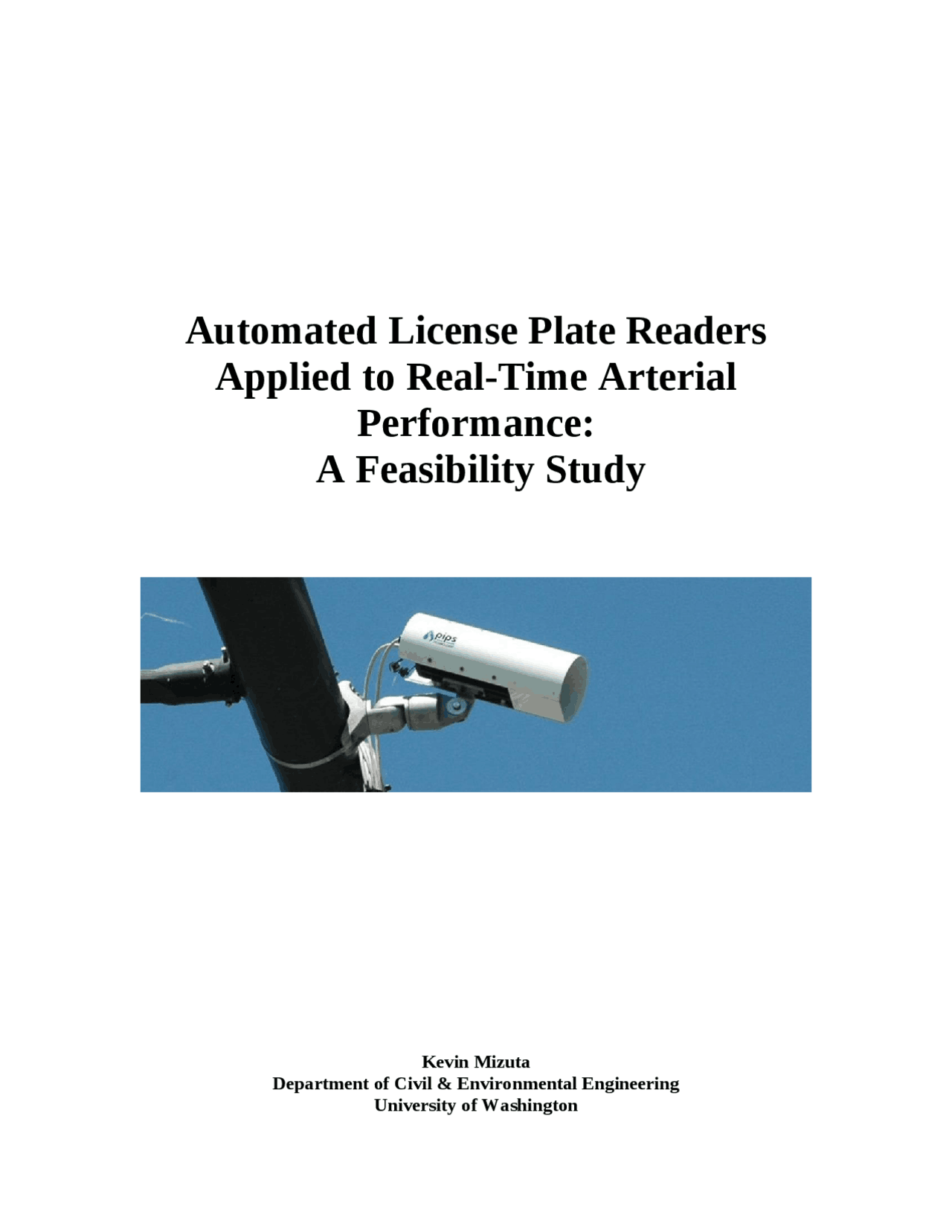 Automated License Plate Readers Applied to Real Time Arterial ...