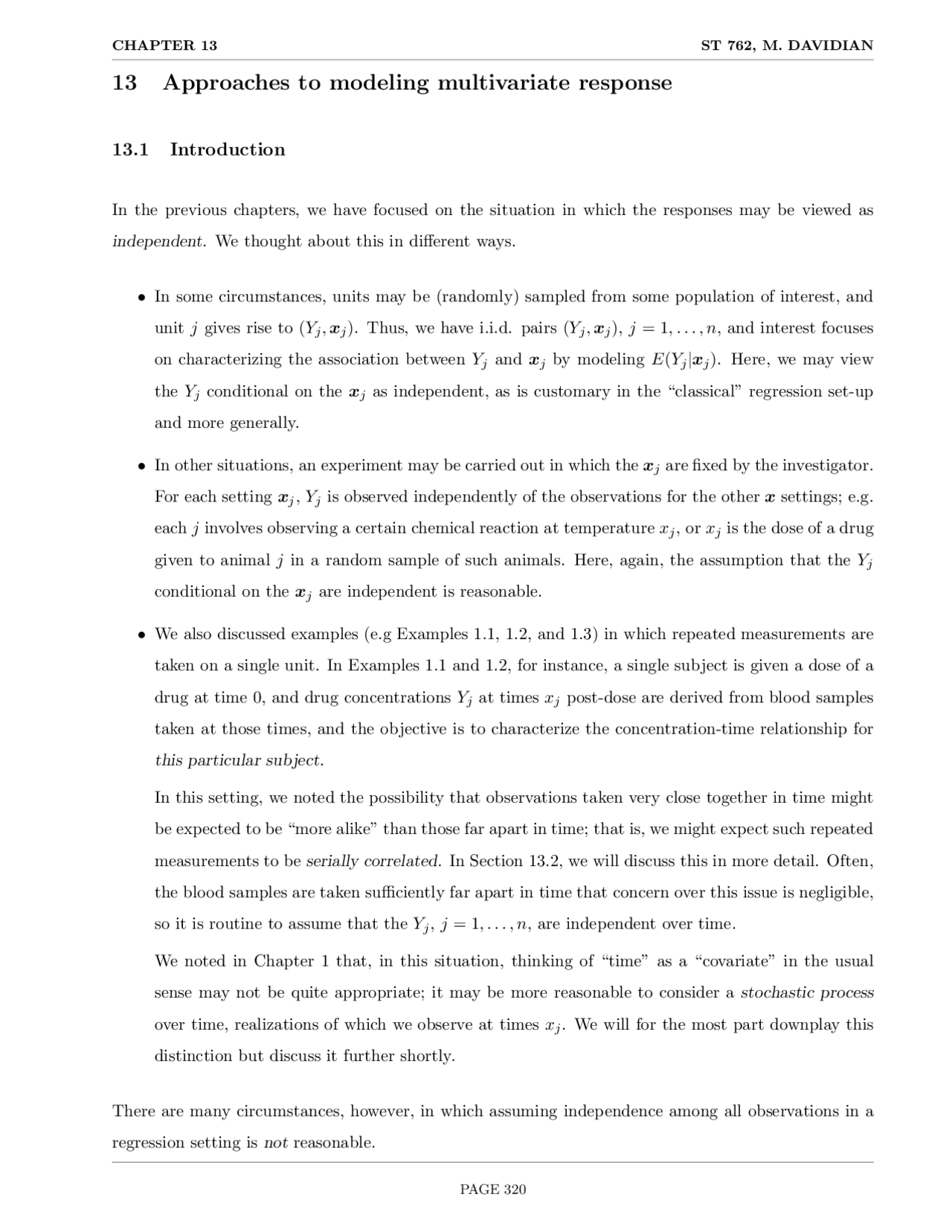 Introduction To The Approaches In Modeling Multivariate Response St