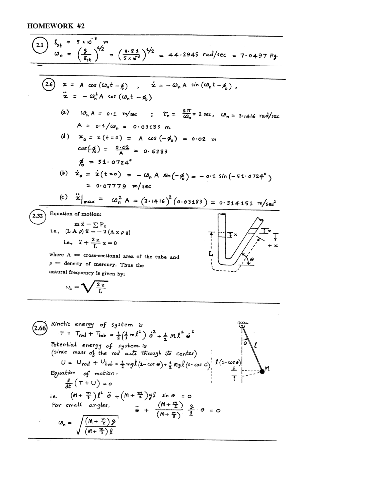 Homework 2 Questions With Resolution Dynamics Of Machines Mae 315